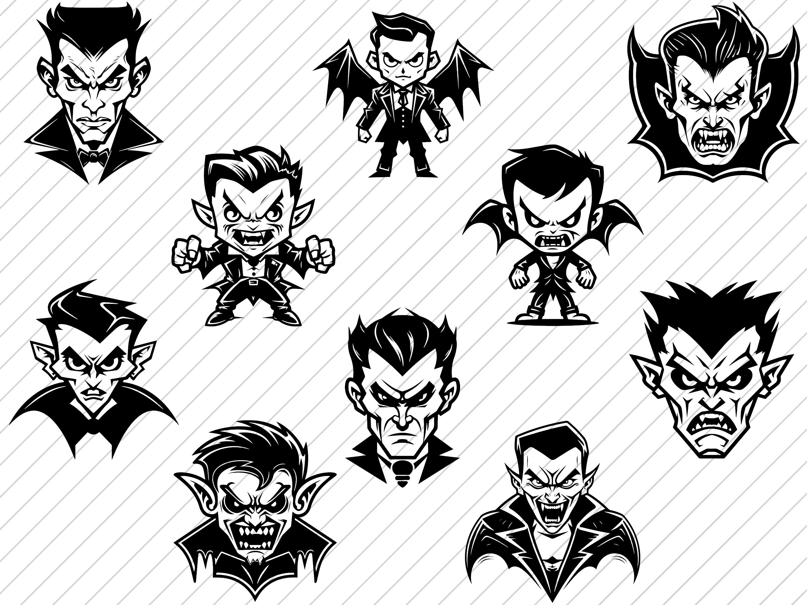 Vampire Svg Bundle, Vampire Png, Vampire Clipart, Halloween Svg, Horror ...