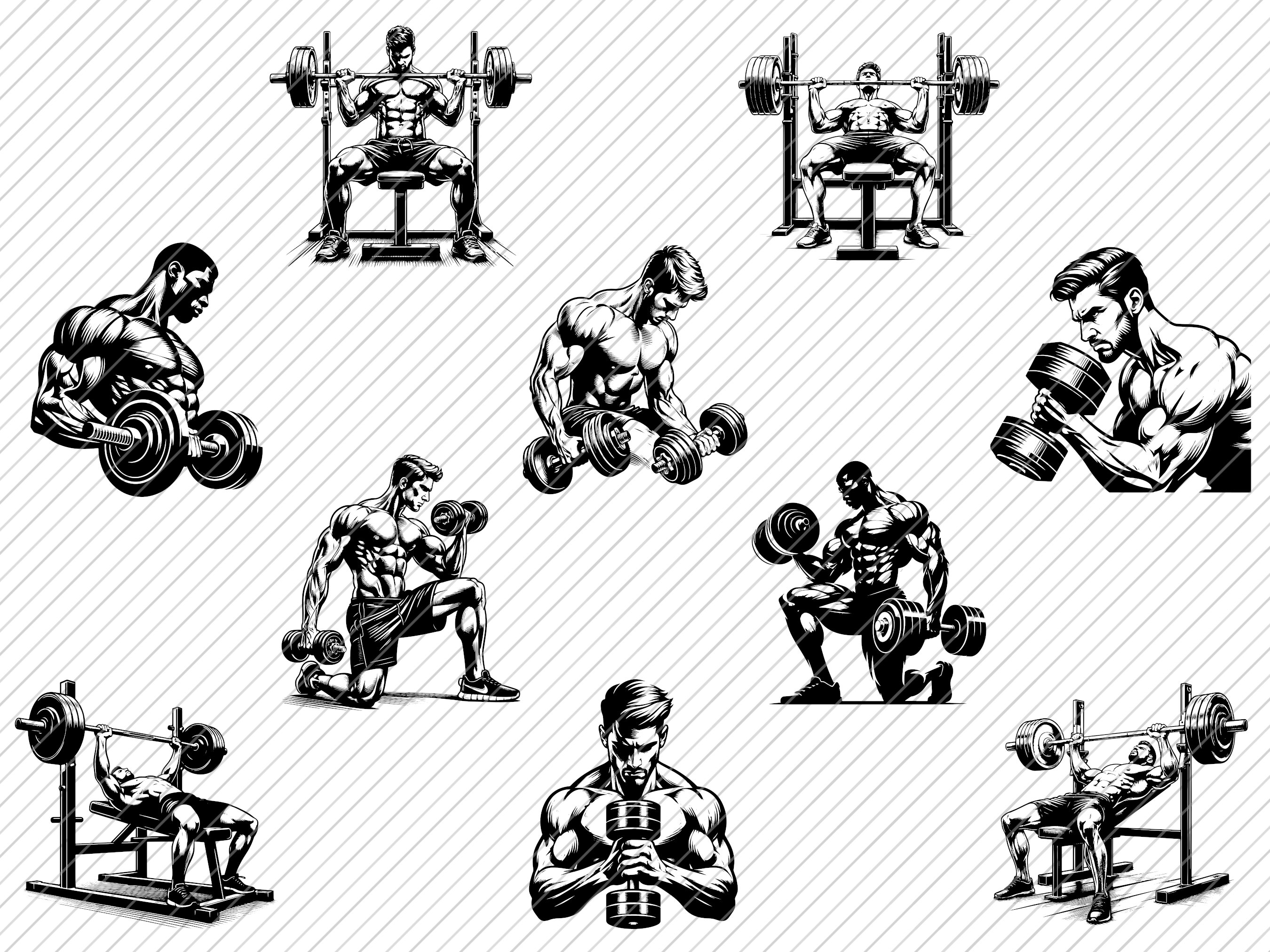 Weight Lifting SVG Bundle, Keep Fit Svg, Work Out Svg, Fitness Svg ...