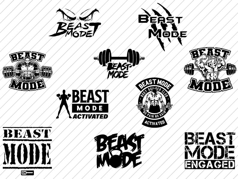 Beast Mode SVG Bundle: 50 Fitness Motivation Designs (digital Download ...