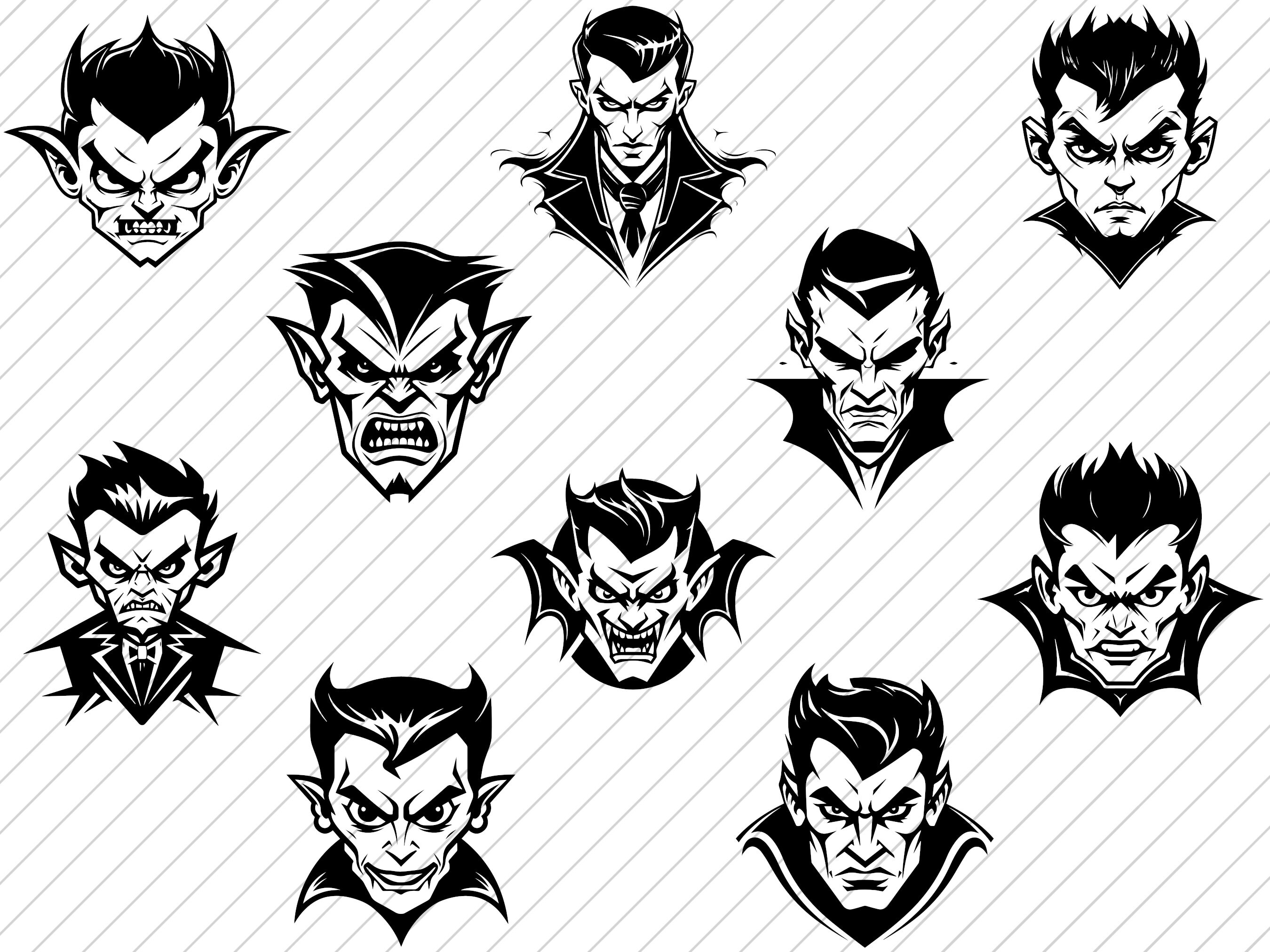 Vampire Svg Bundle, Vampire Png, Vampire Clipart, Halloween Svg, Horror ...