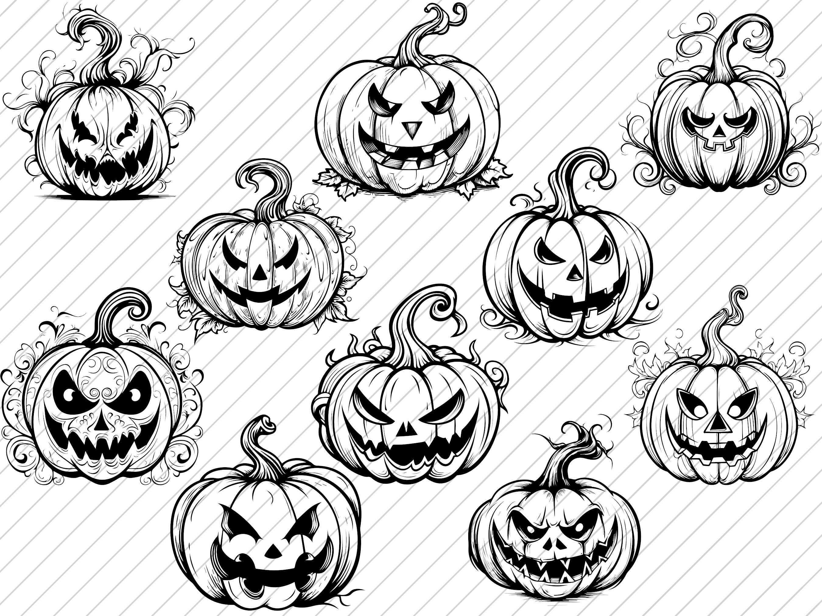 Jack O Lantern Svg Bundle, Pumpkin Svg Bundle, Halloween Svg, Spooky ...
