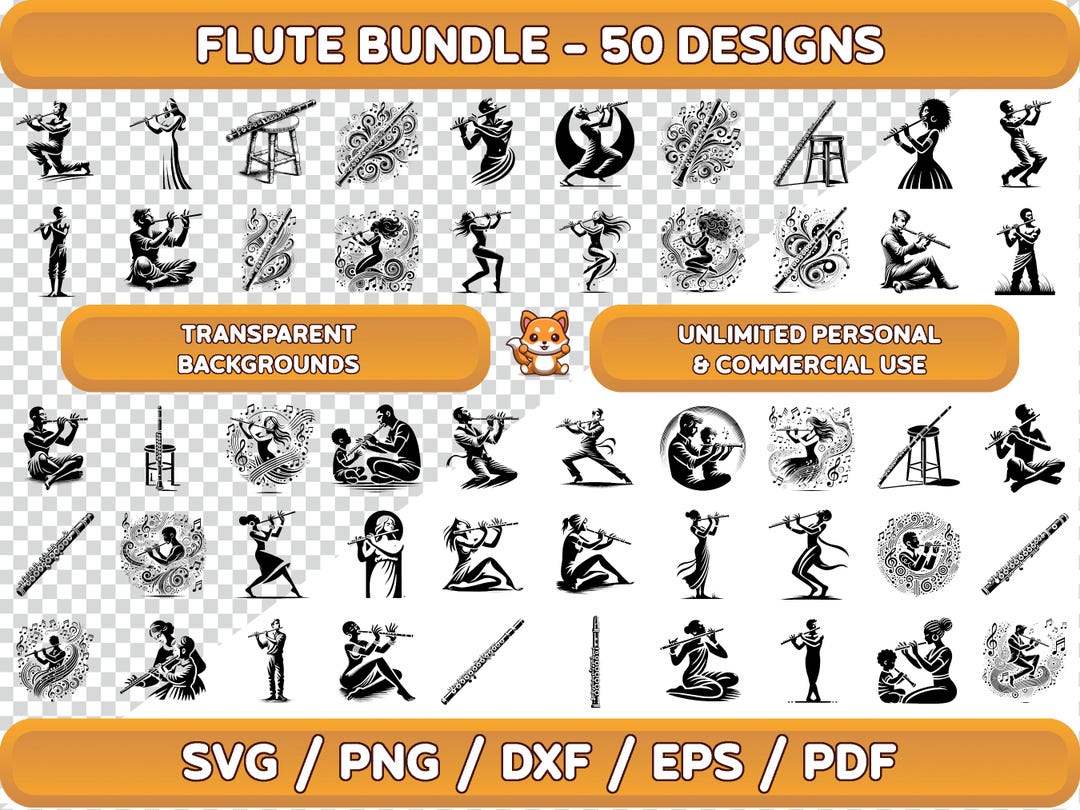 Flute Art Bundle, Flute Svg, Flute Clipart, Flute Png, Flute Wall Art ...