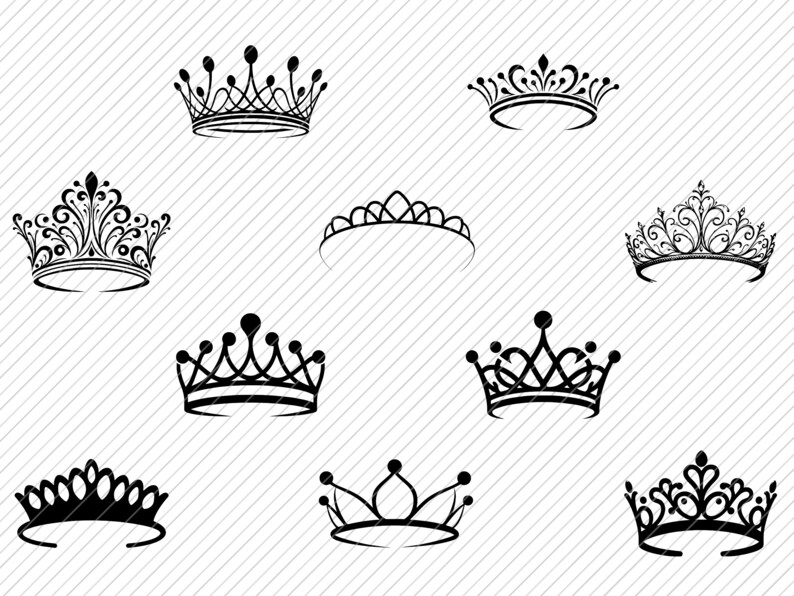 Crown Silhouette SVG Bundle: Royal Clipart (digital Download) - Etsy