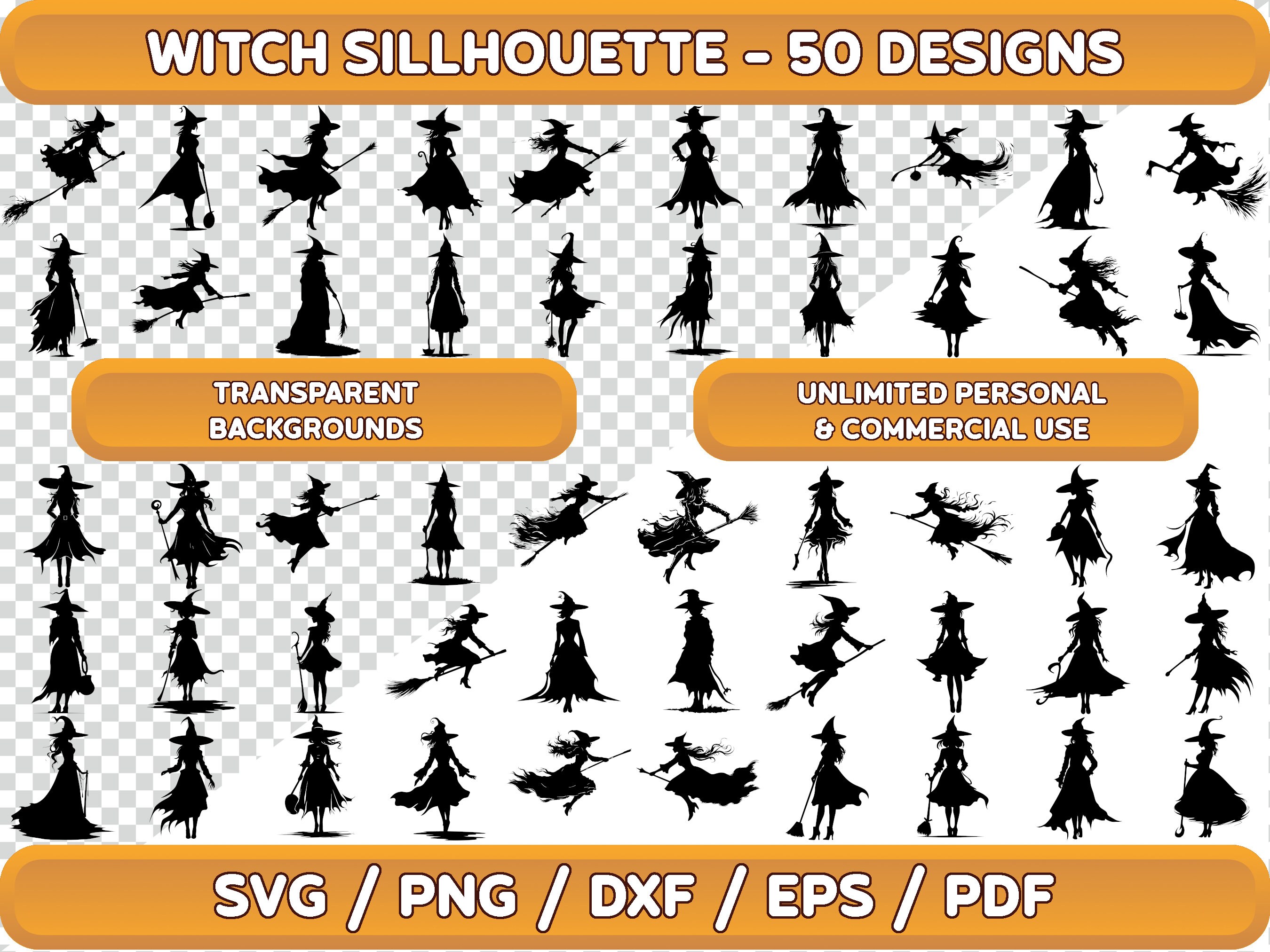 Witch Silhouette SVG Bundle: Halloween Cut Files (digital Download) - Etsy