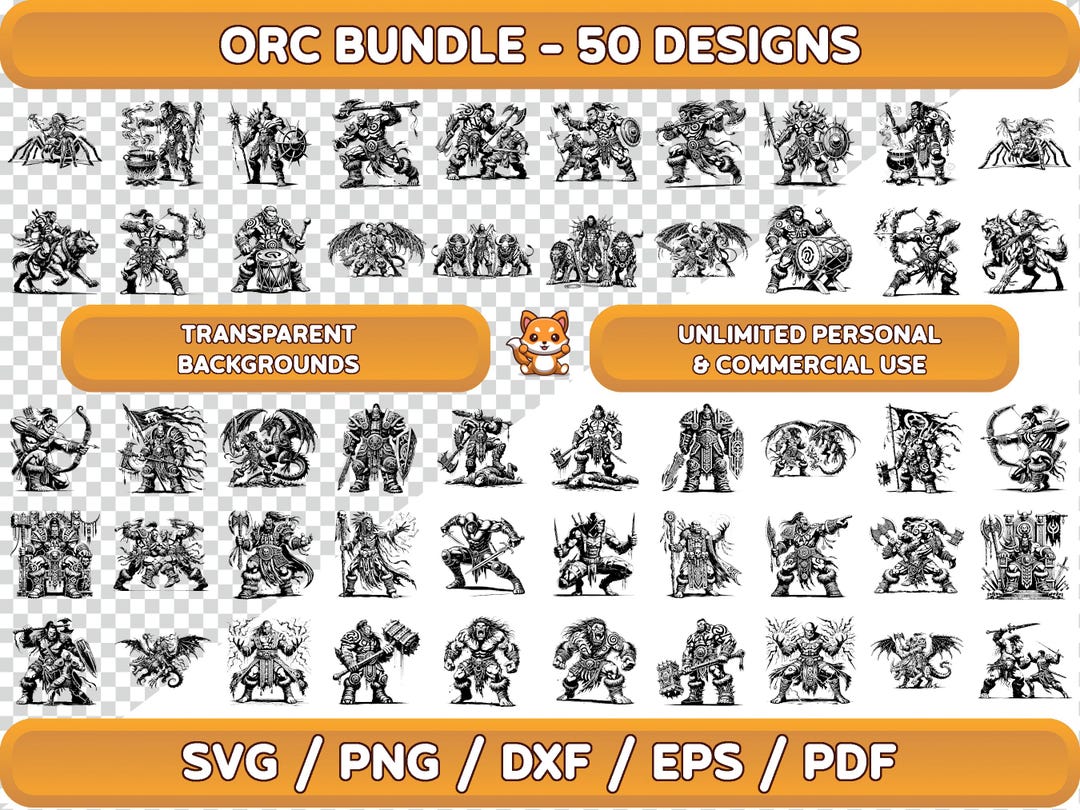 Orc SVG Bundle: 50 Fantasy Designs (digital Download) - Etsy