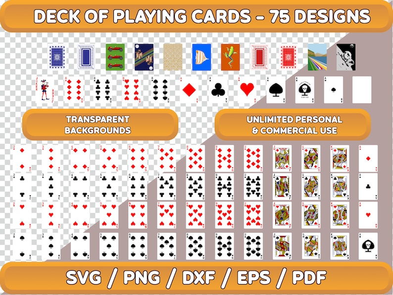 Playing Card SVG Bundle: Deck of Cards, Gaming (digital Download ...