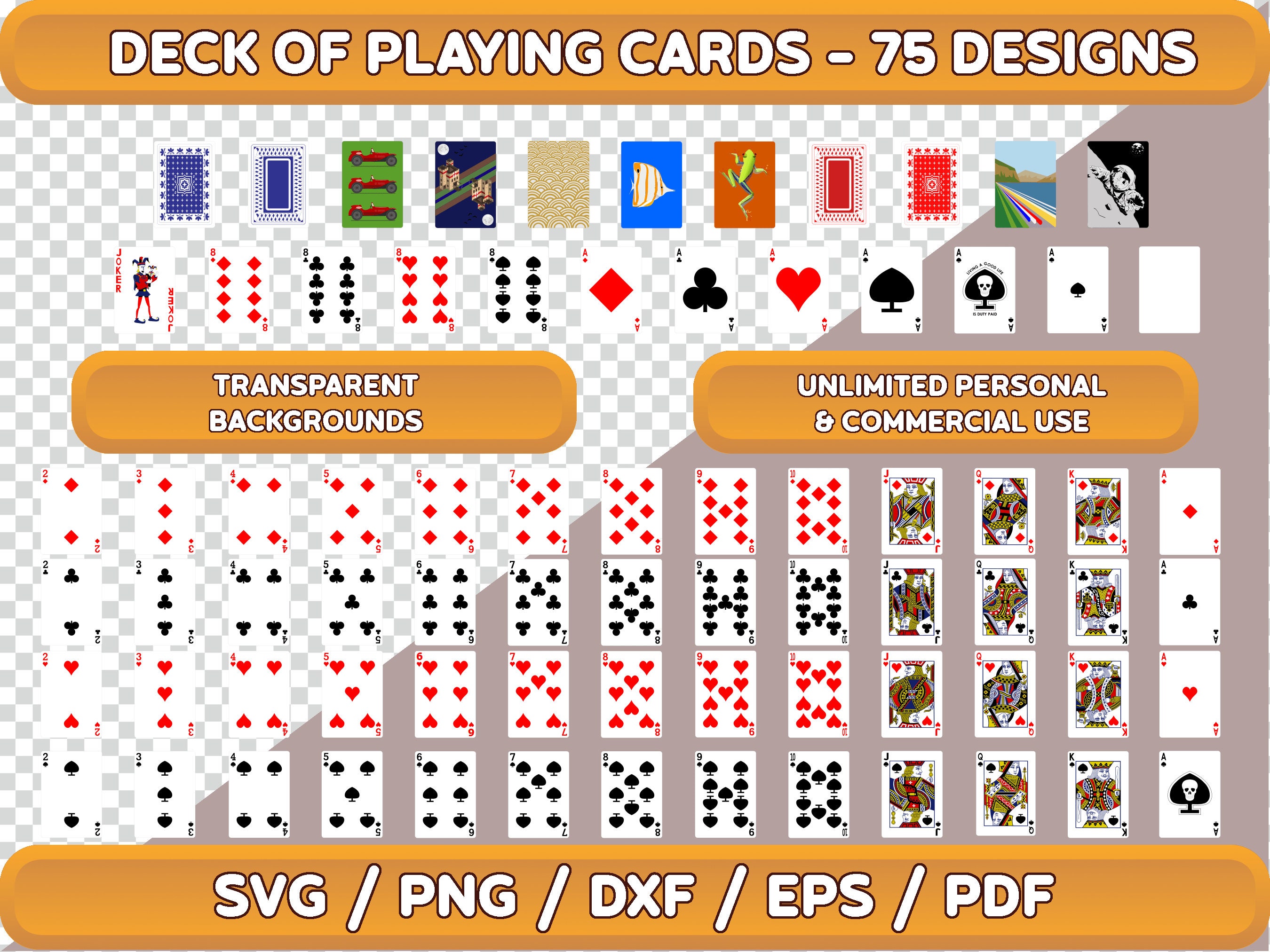 Playing Card SVG Bundle: Deck of Cards, Gaming (digital Download ...