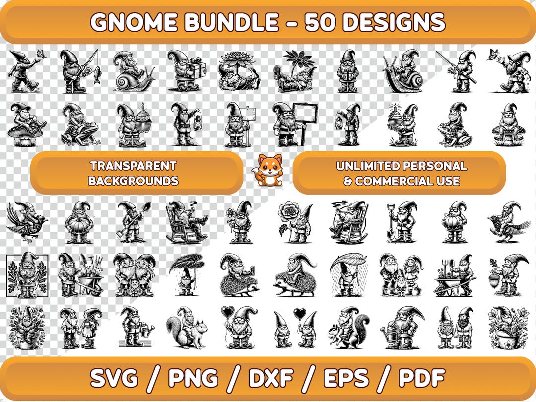Gnome SVG Bundle: 50 Whimsical Designs (digital Download) - Etsy