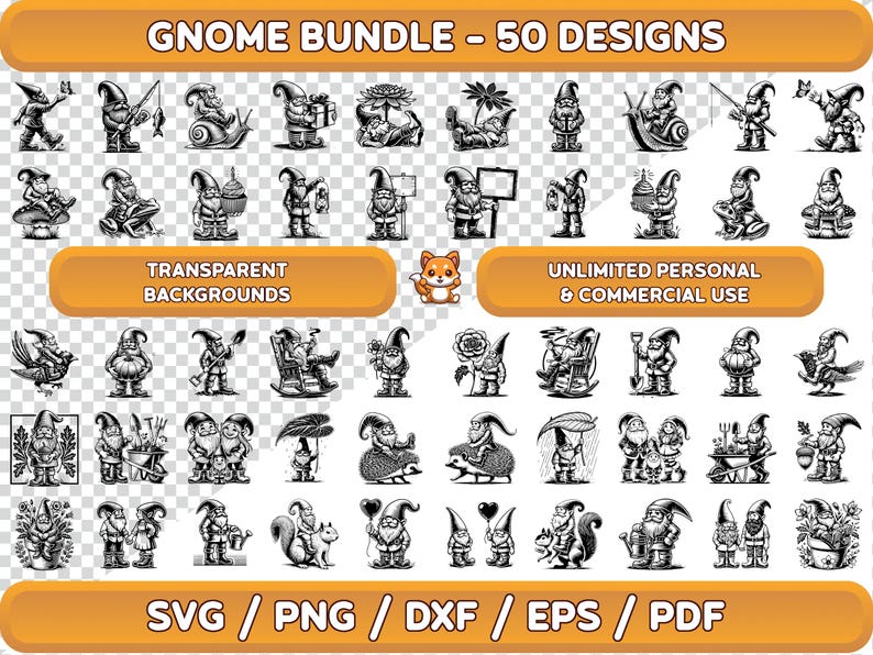 Gnome SVG Bundle: 50 Whimsical Designs (digital Download) - Etsy