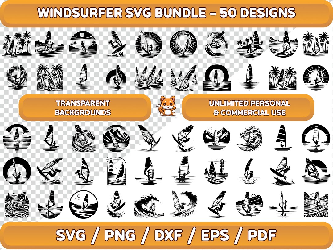 Windsurf Svg Bundle, Windsurfing Svg, Windsurfer Clip Art, Windsurfer ...
