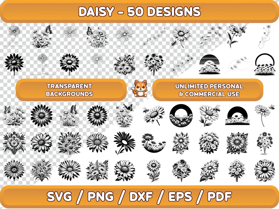 Daisy SVG Bundle: Floral Clipart, Cricut & Decal Designs (digital ...