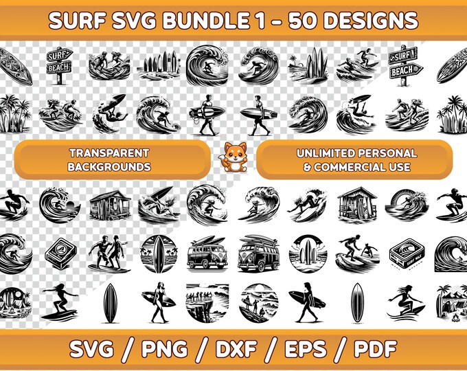 Surfboard Svg Bundle, Surf Clipart, Surf Svg, Surfing Svg, Summer Png ...