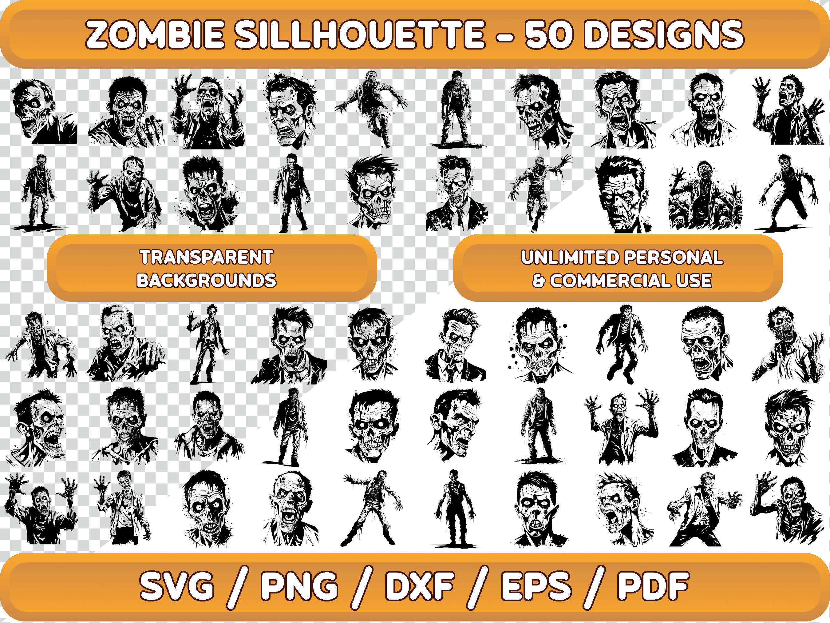 Zombie Svg Bundle, Zombie, Horror Cut Files, Zombie Png, Zombie Clipart ...