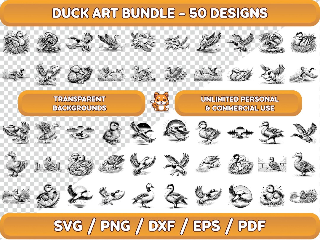 Duck SVG Bundle, Duck Clipart, Duck PNG, Duck Wall Art, Duck Digital ...