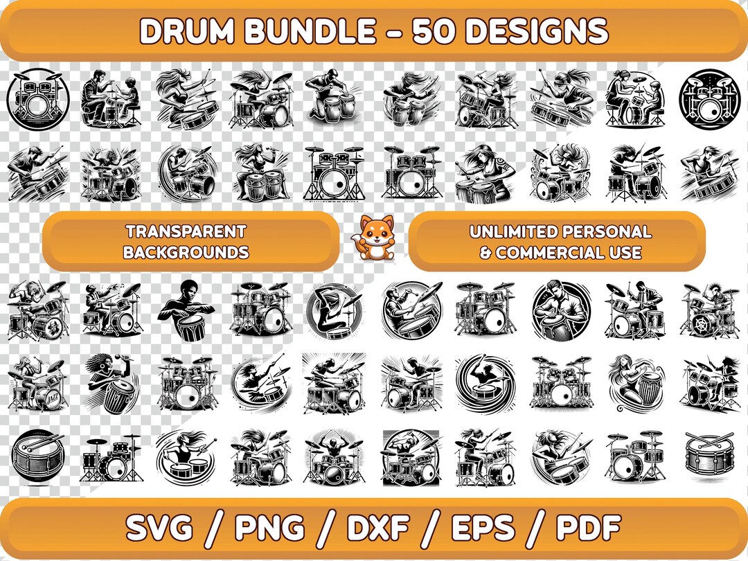 Drums Art Bundle, Drums Svg, Drums Clipart, Drums Png, Drums Wall Art ...