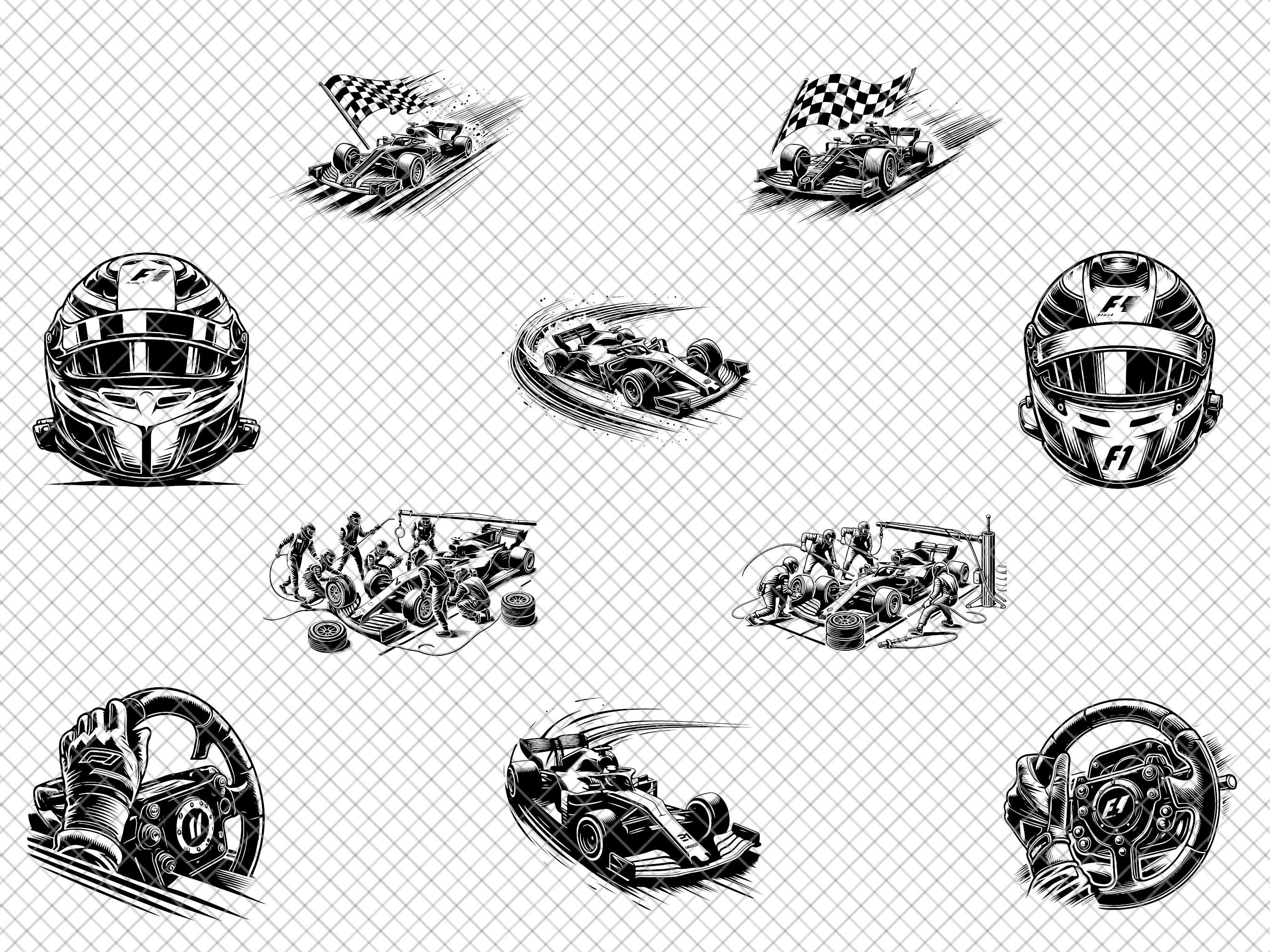 Formula 1 Racing SVG Bundle: F1 Car Clipart (digital Download) - Etsy