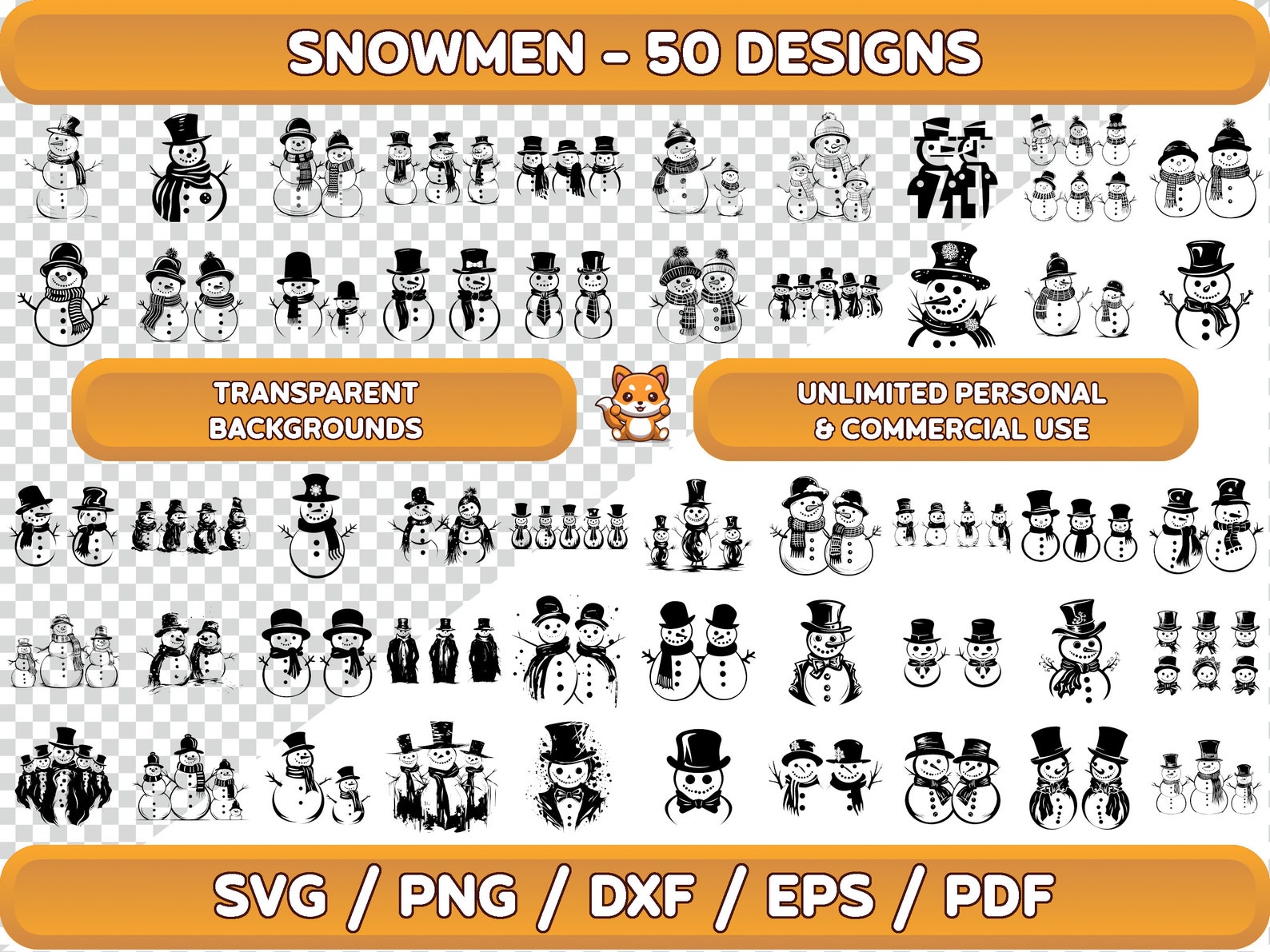 Snowman Svg Bundle, Snowman Face Svg, Snowman Png, Snowman Clipart ...