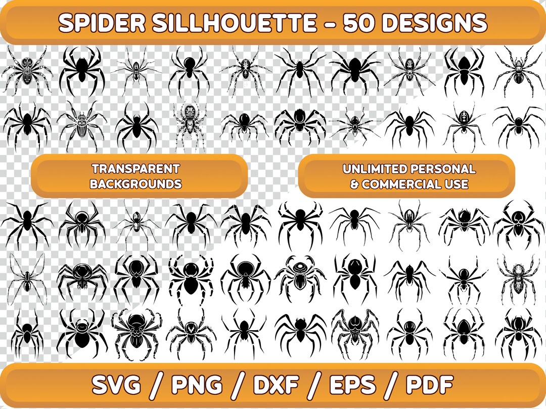 Spider Svg Bundle, Silhouette Spider Bundle, Halloween Spider Png ...