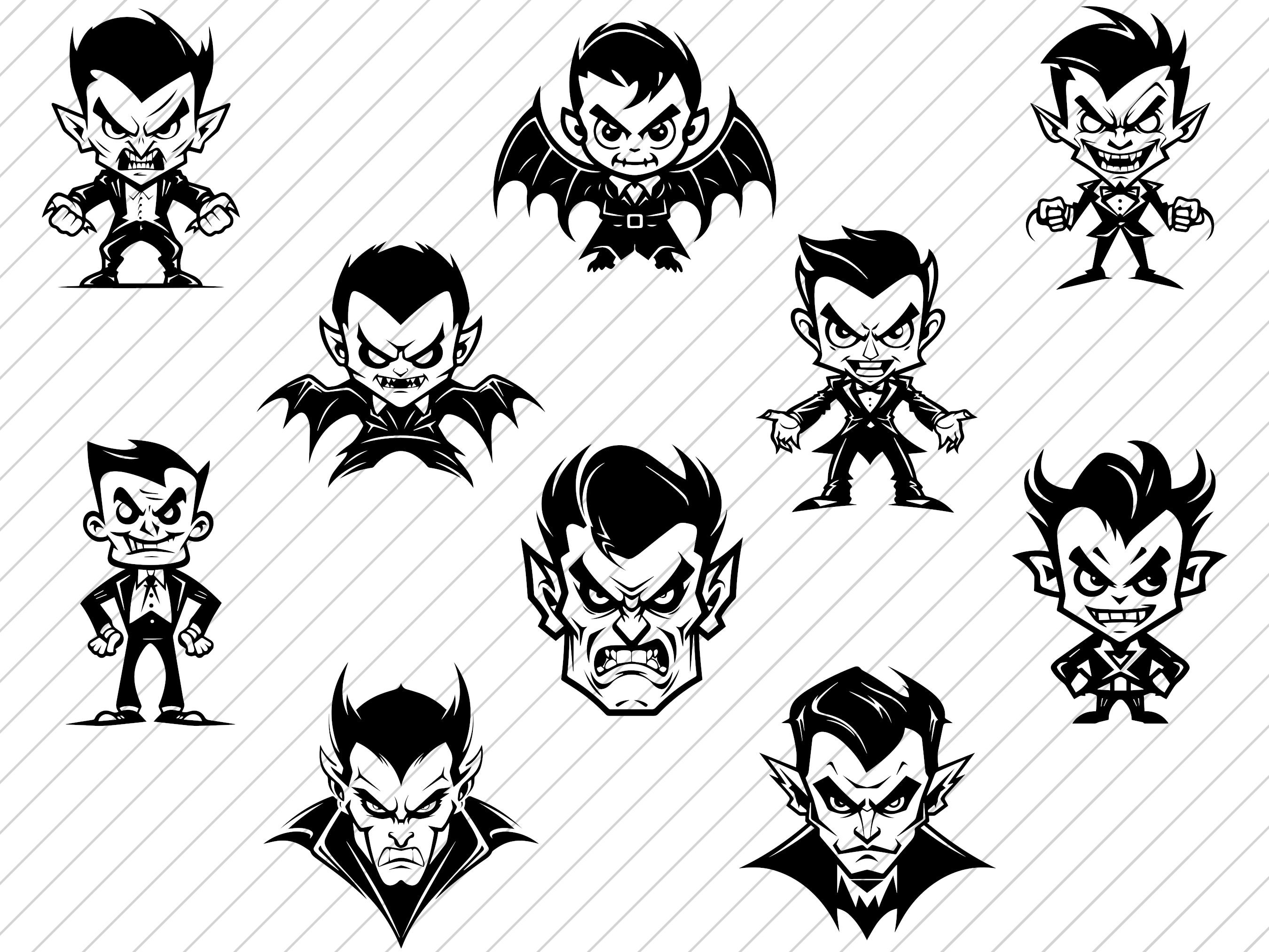 Vampire Svg Bundle, Vampire Png, Vampire Clipart, Halloween Svg, Horror ...