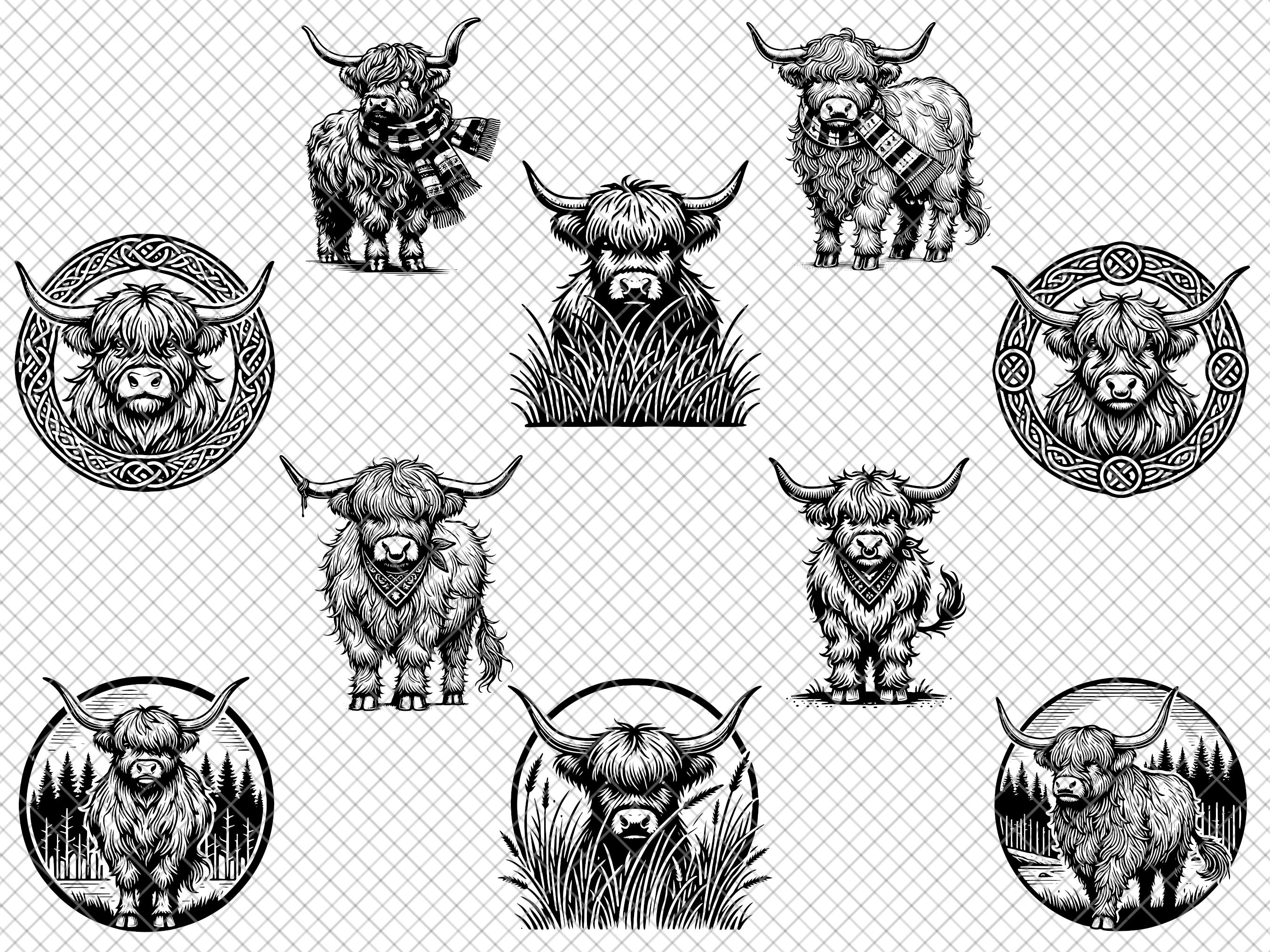 Highland Cow SVG Bundle: 50 Rustic Farmhouse Designs (digital Download ...