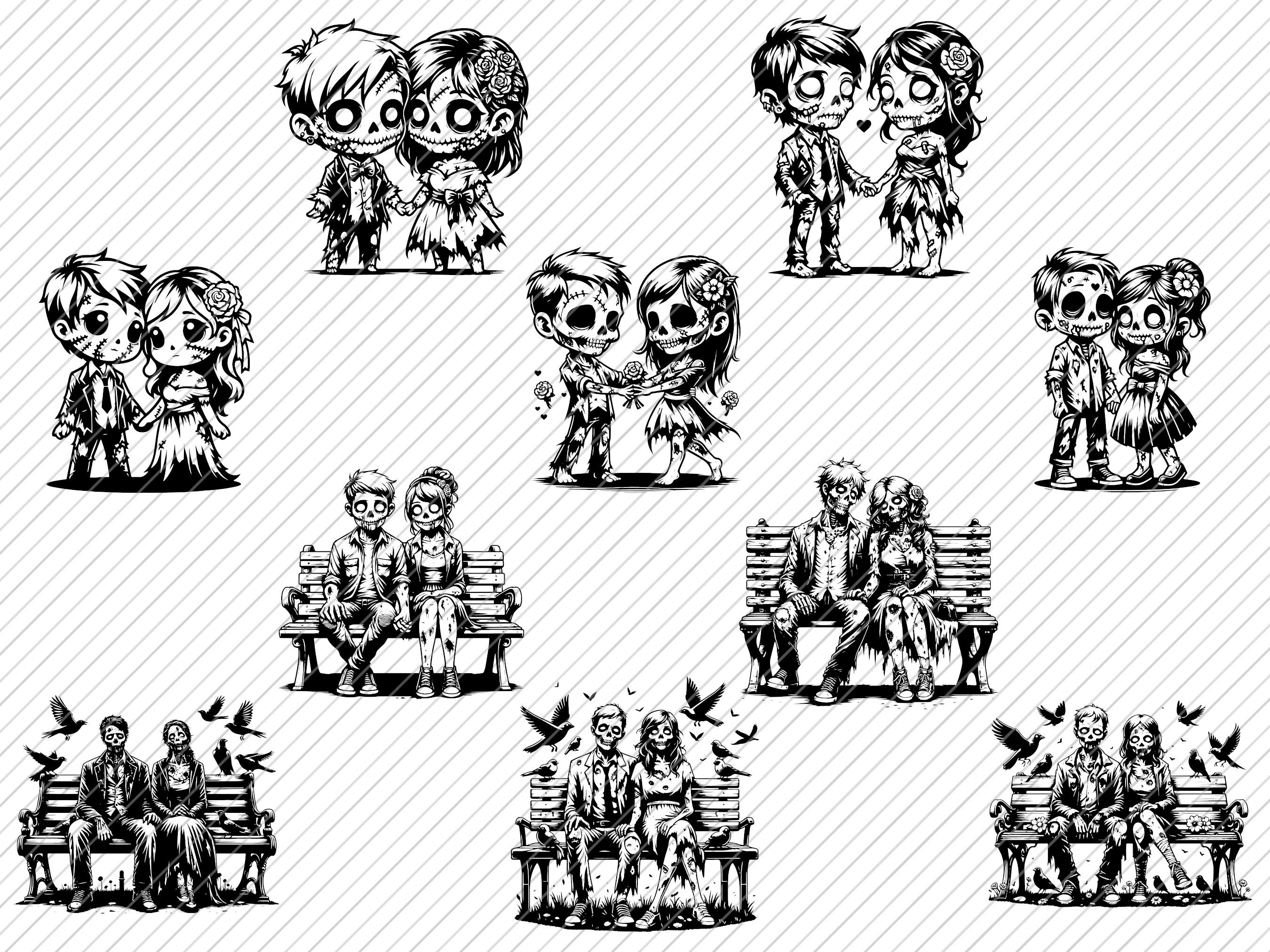 Valentine Zombie Svg Bundle, Zombie Svg, Zombie Png, Valentine Svg ...