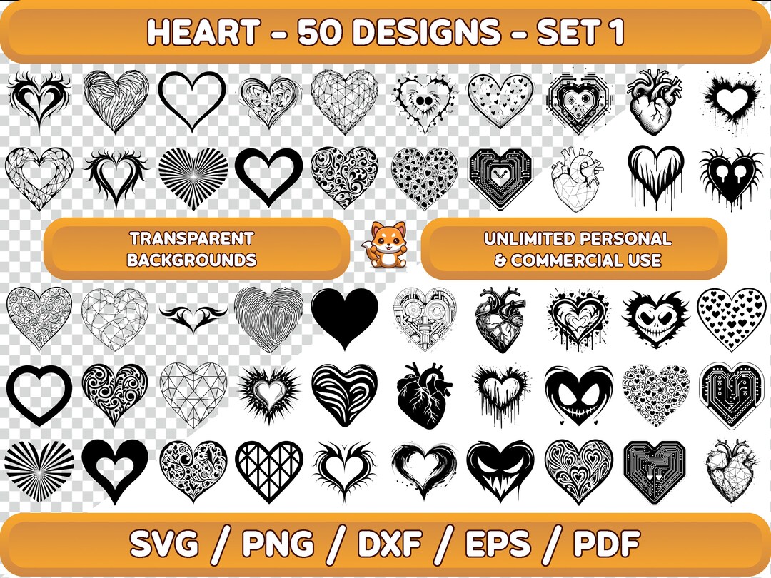 1. Heart Svg Bundle, Heart Svg, Heart Png, Heart Clipart, Heart for ...