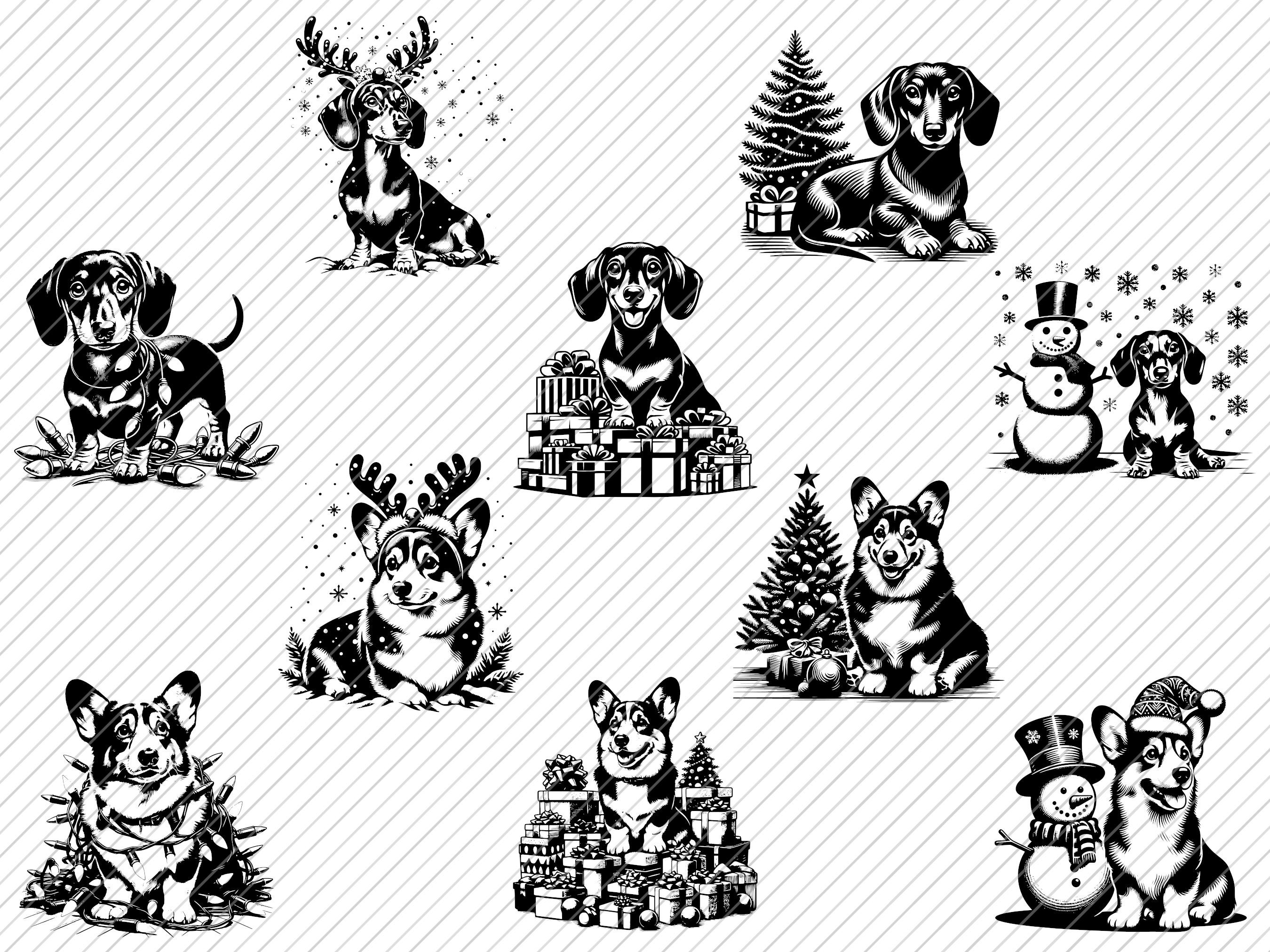 Christmas Dog SVG Bundle: Holiday Clipart, Shirt Decor (digital ...