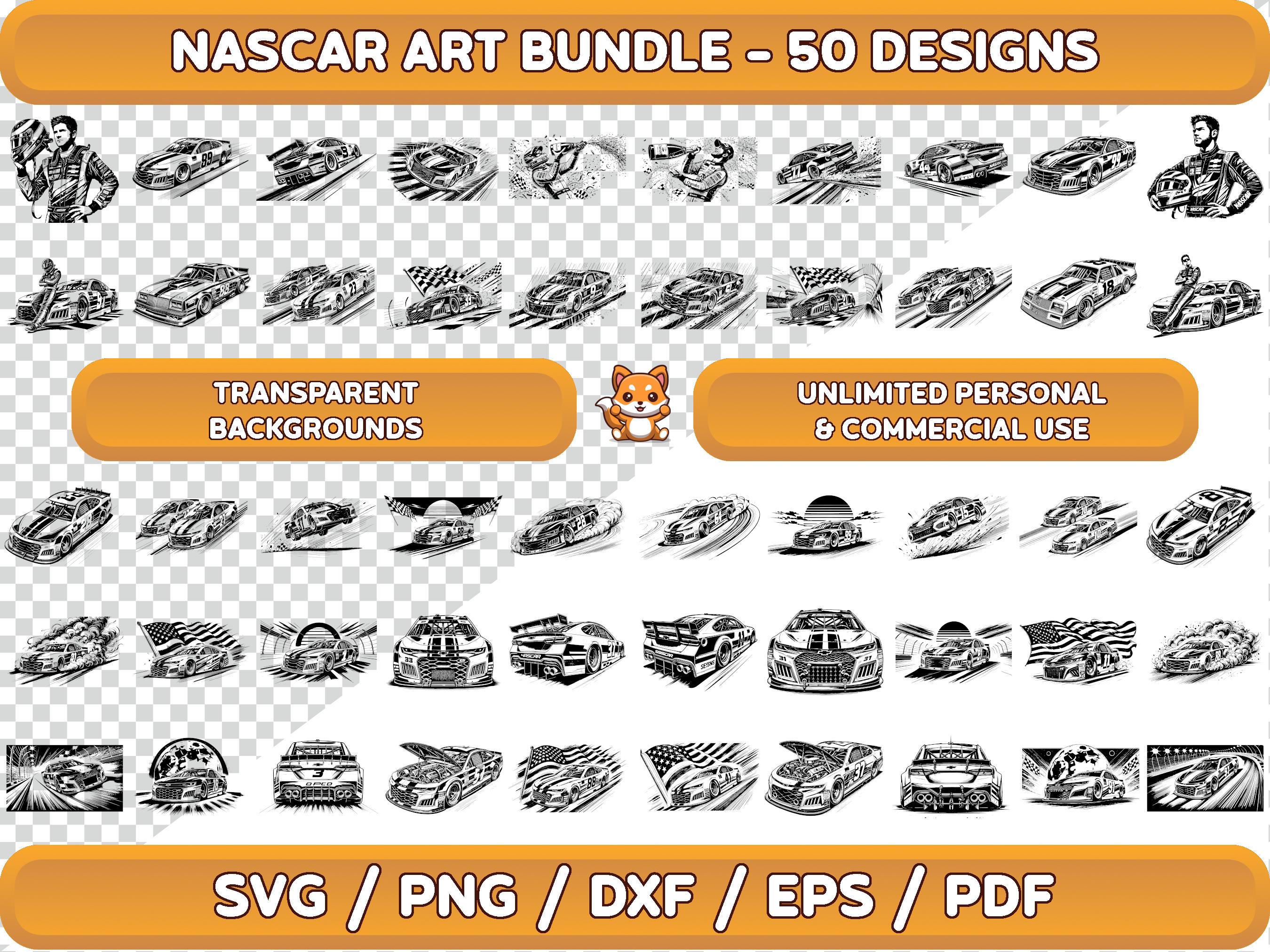 NASCAR Art Bundle, NASCAR Svg, NASCAR Clipart, Nascar Silhouette ...