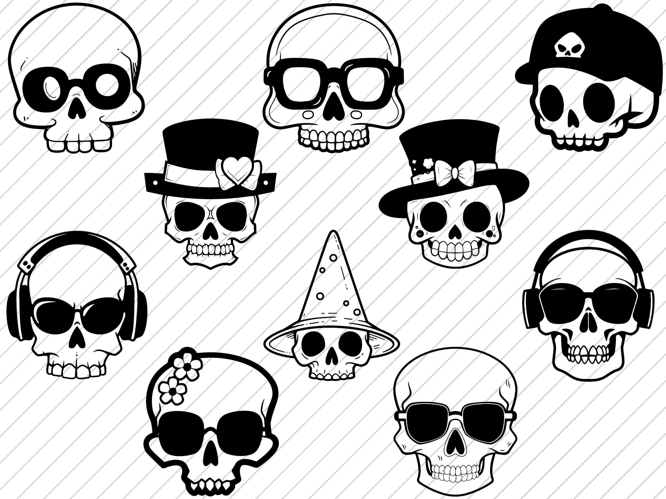 Skull Svg Bundle, Skull Png Bundle, Skull Png, Cute Svg, Kawaii Svg ...