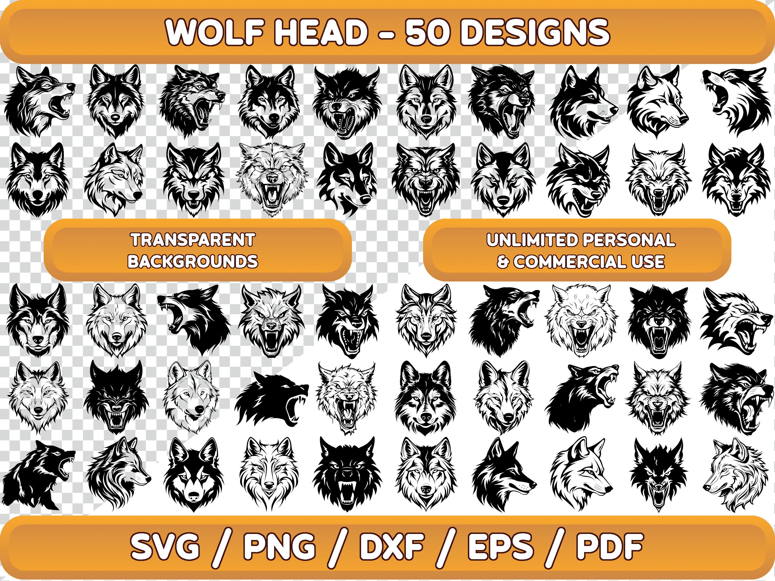Wolf Svg Bundle Wolf Face Bundle Halloween Designs Animal Svg Logo Svg ...