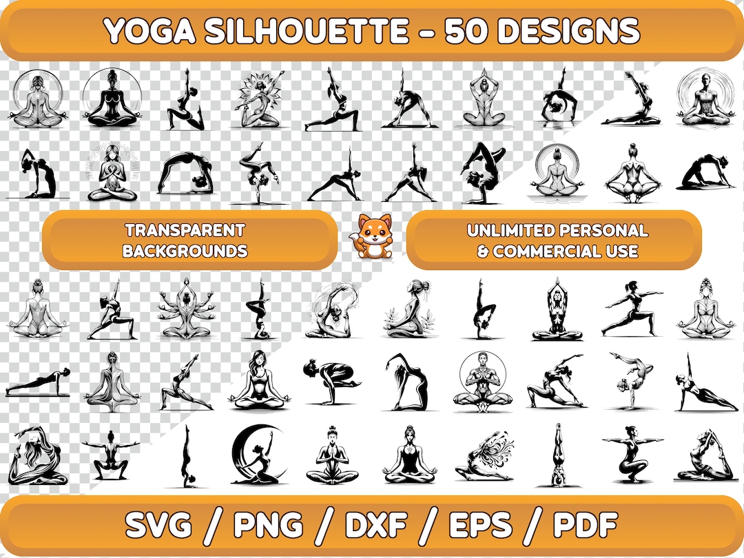 Yoga Silhouette SVG Bundle: Fitness Clipart (digital Download) - Etsy