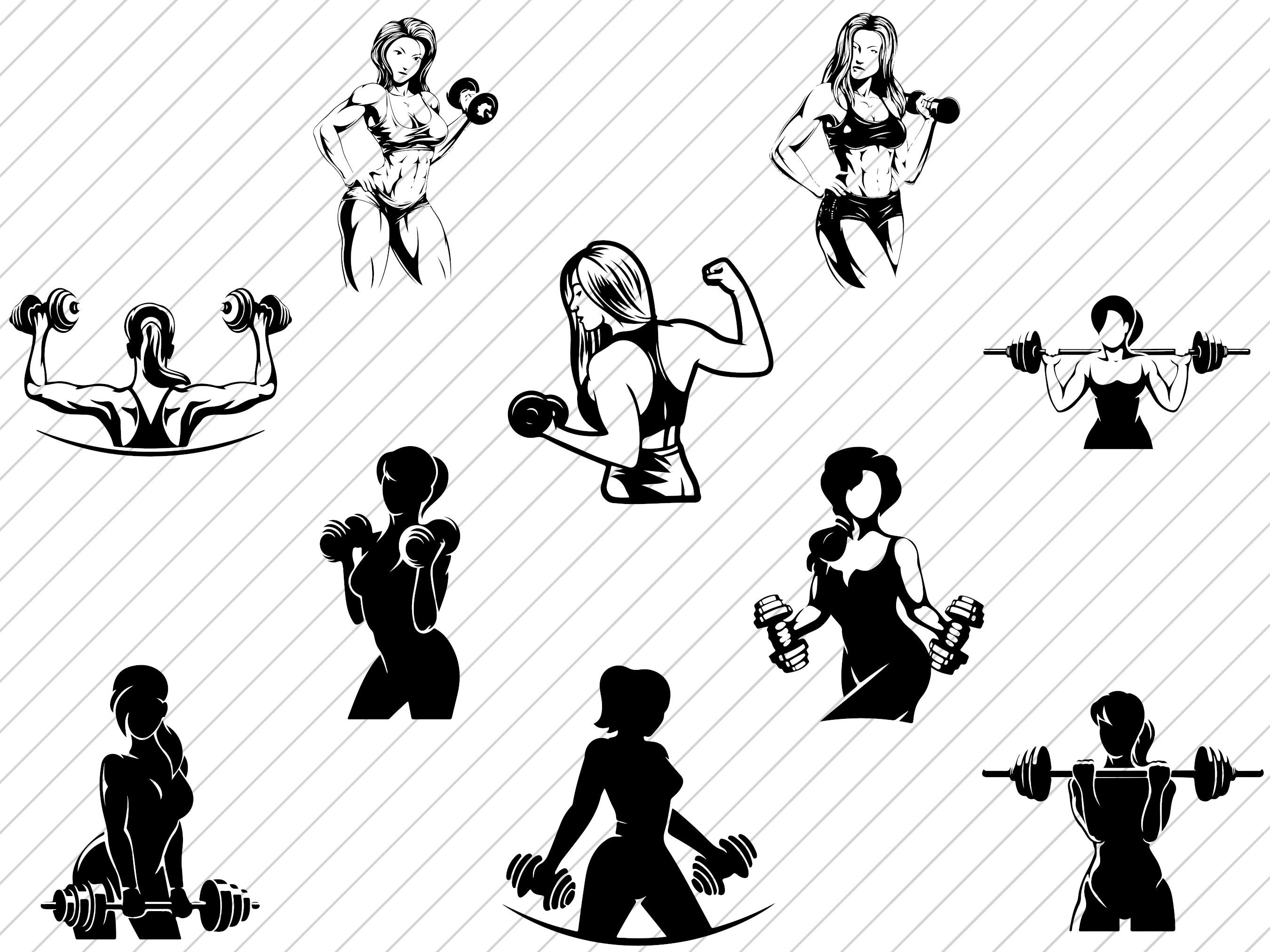 Weight Lifting Woman SVG Bundle, Keep Fit Svg, Work Out Svg, Fitness ...