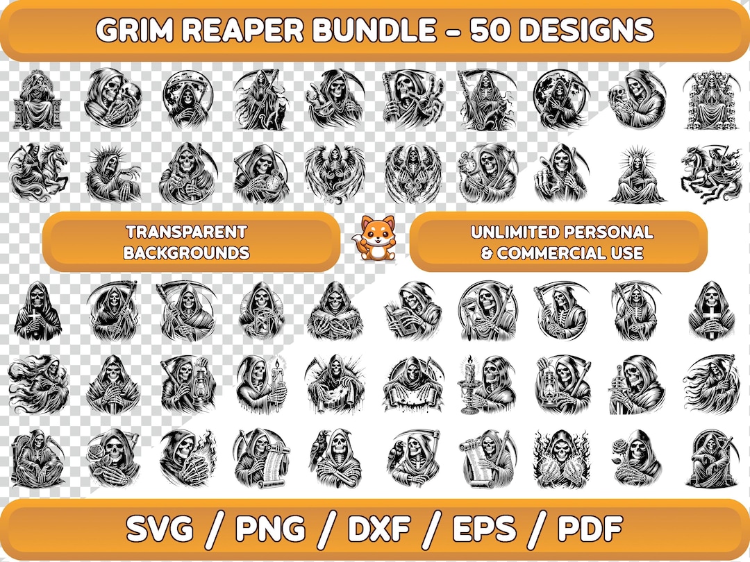 Grim Reaper Svg Bundle, Grim Reaper Png, Grim Reaper Clipart, Halloween ...