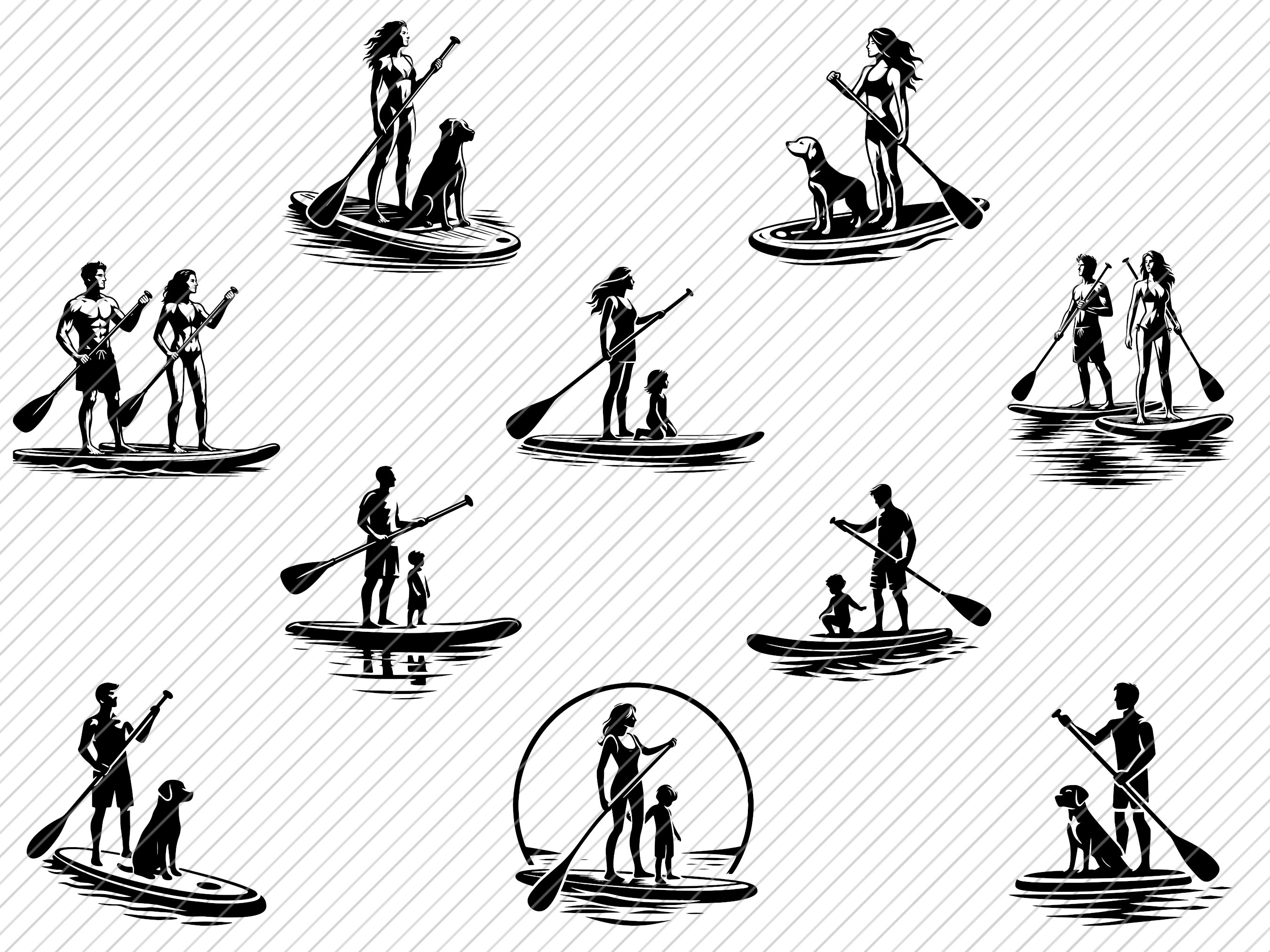 Paddleboard Svg Bundle, Summertime Svg, Beach Svg, Surfing Svg, Summer ...