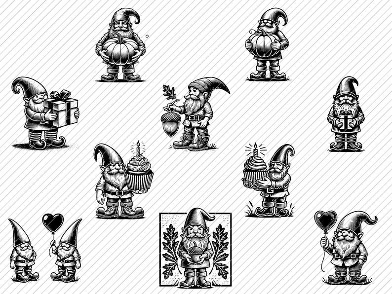 Gnome SVG Bundle: 50 Whimsical Designs (digital Download) - Etsy