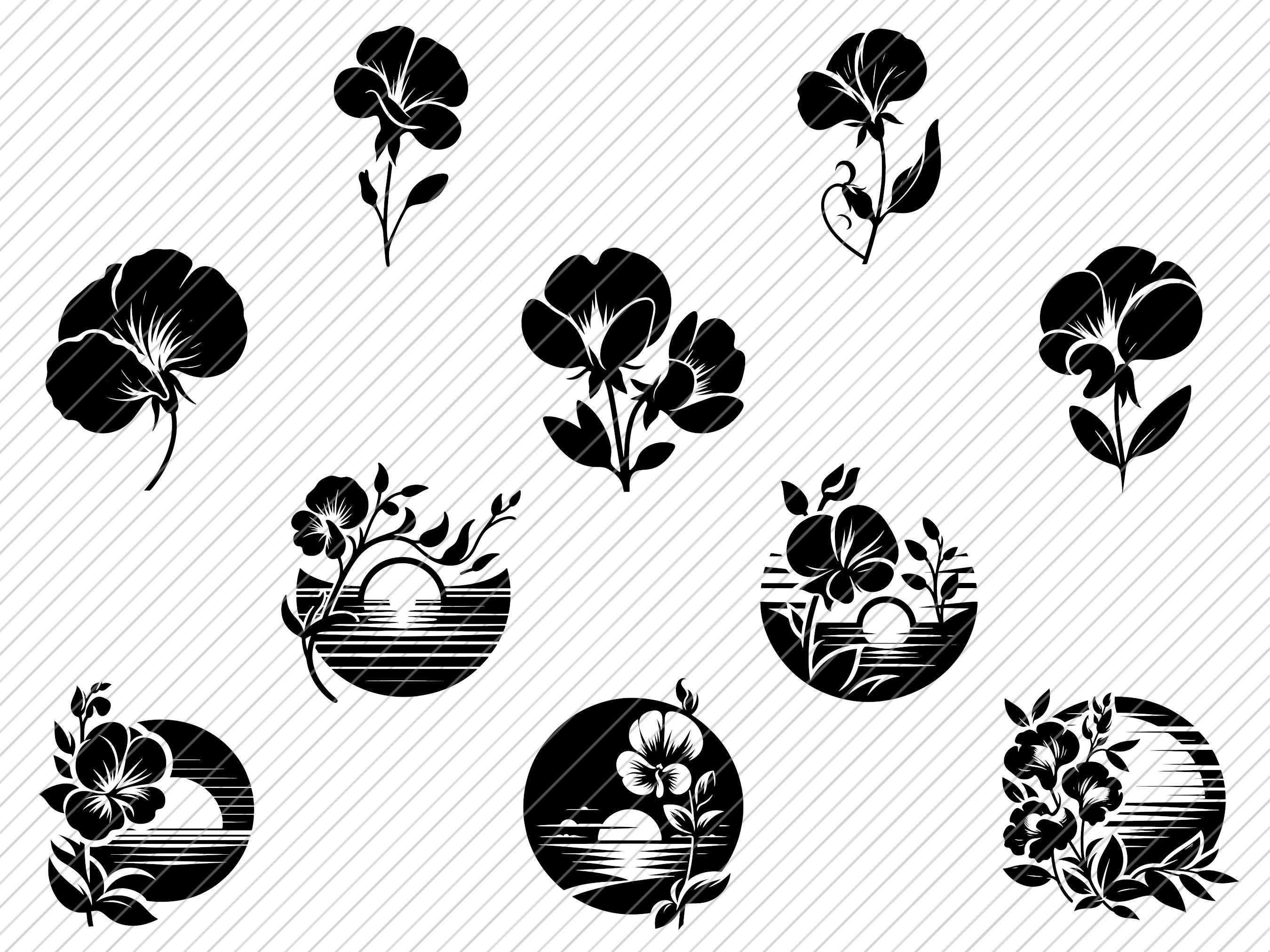 Sweet Pea SVG Bundle, Sweet Pea PNG, Sweet Pea Clipart, Sweet Pea Decal ...