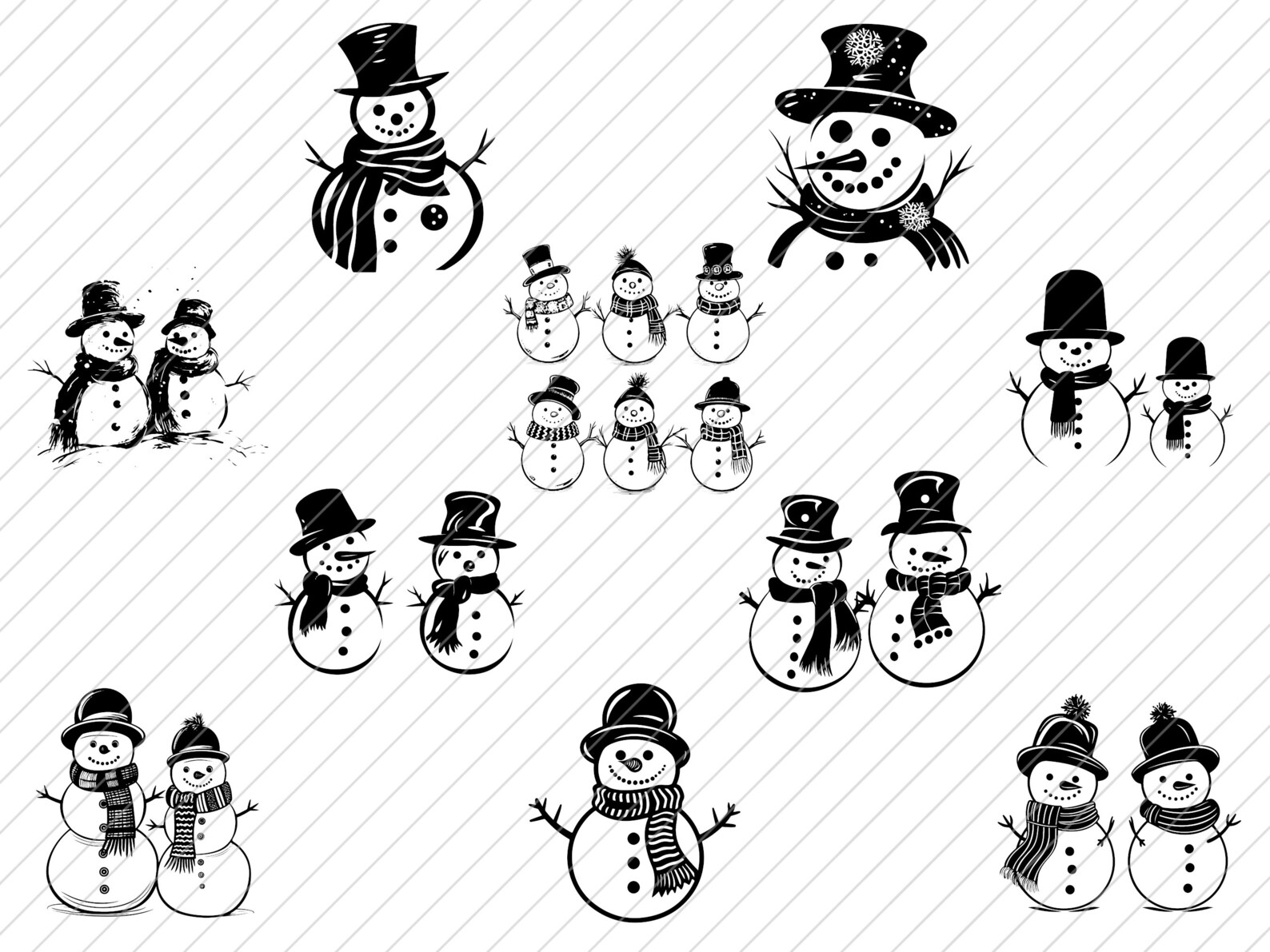 Snowman Svg Bundle, Snowman Face Svg, Snowman Png, Snowman Clipart ...