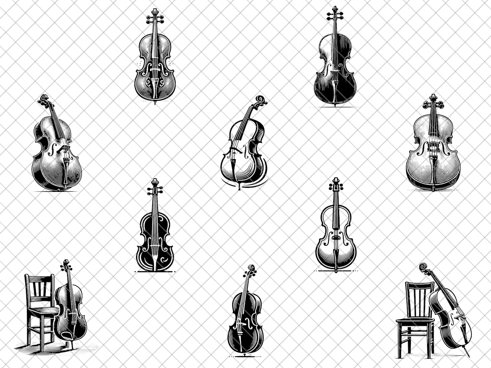 Cello Art Bundle, Cello Svg, Cello Clipart, Cello Png, Cello Wall Art ...
