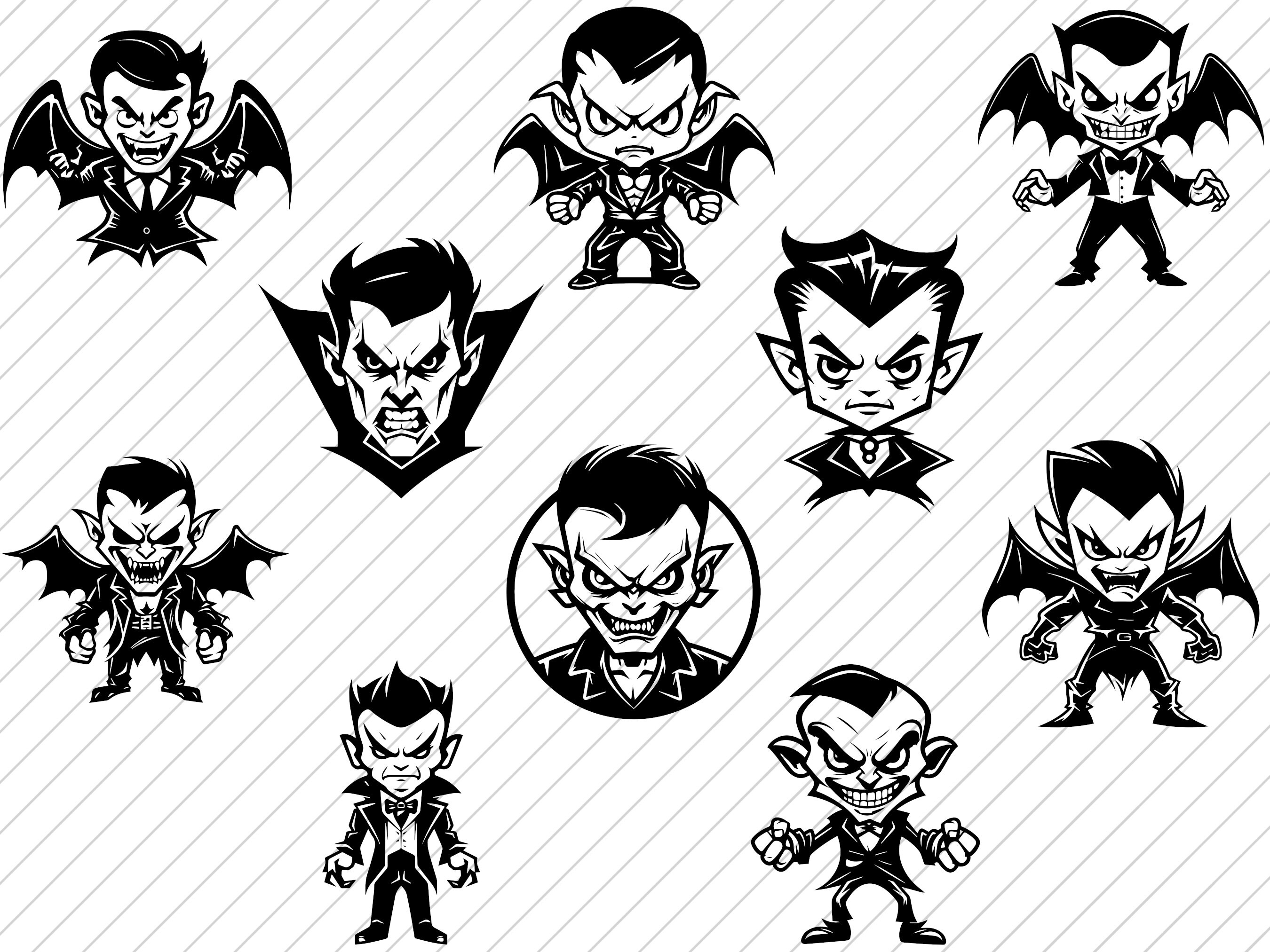 Vampire Svg Bundle, Vampire Png, Vampire Clipart, Halloween Svg, Horror ...