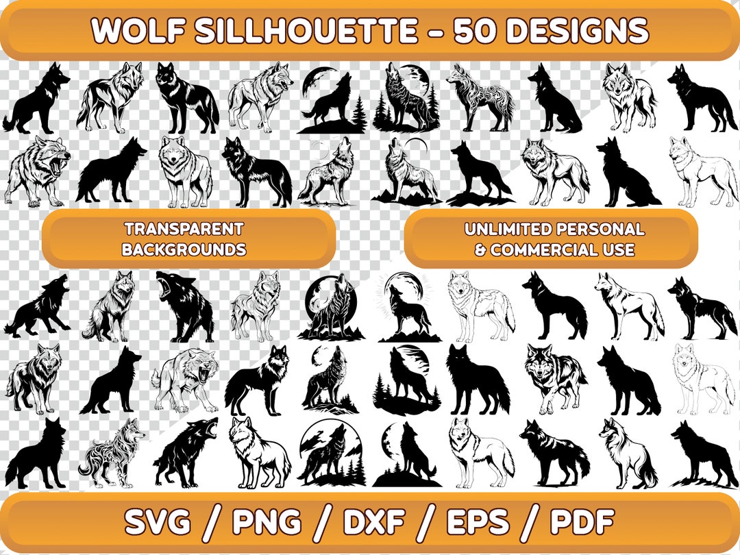 Wolf Bundle, Wolf Silhouette, Wolf SVG, Wolf Cricut, Wolf PNG, Wolf ...