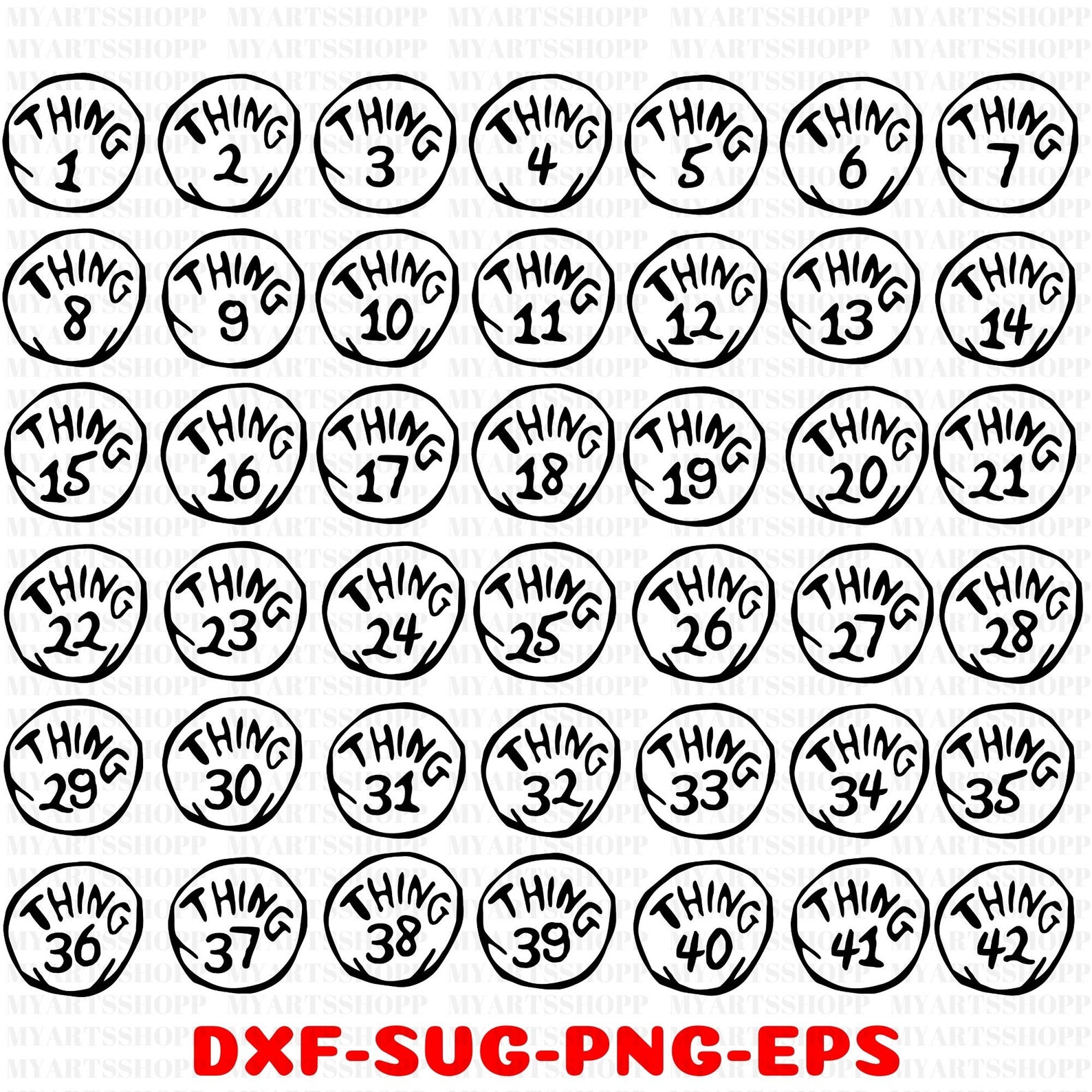 Thing 1, Thing 2, Thing 3, Thing SVG, Thing Clipart, Thing Cut File ...