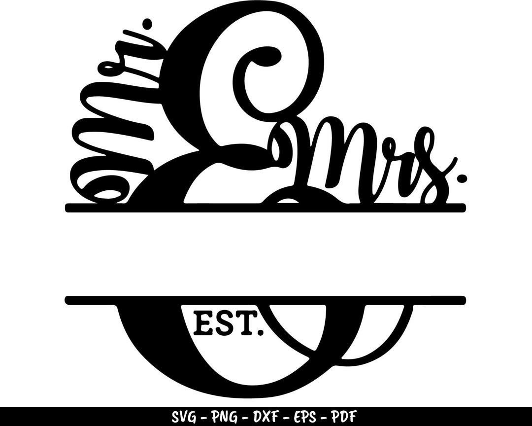 Mr & Mrs Monogram SVG: Wedding Cut File (digital Download) - Etsy