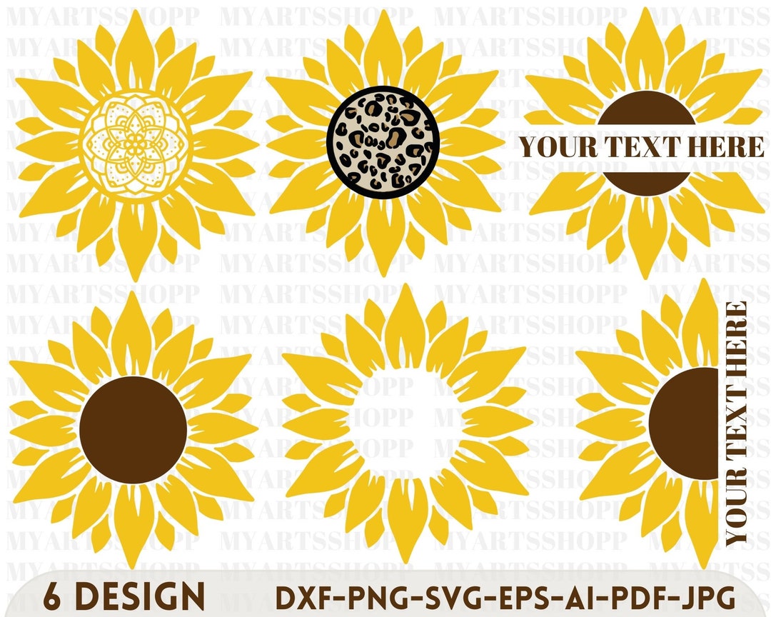 Sunflower SVG Bundle Sunflower SVG Flower Svg Monogram Svg - Etsy