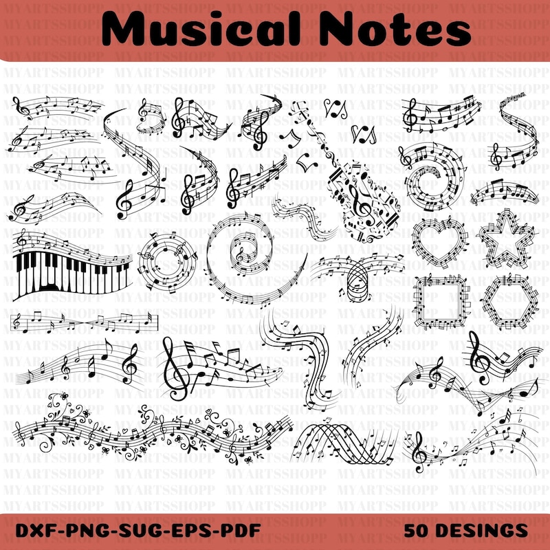 Musical Notes Svg - Etsy