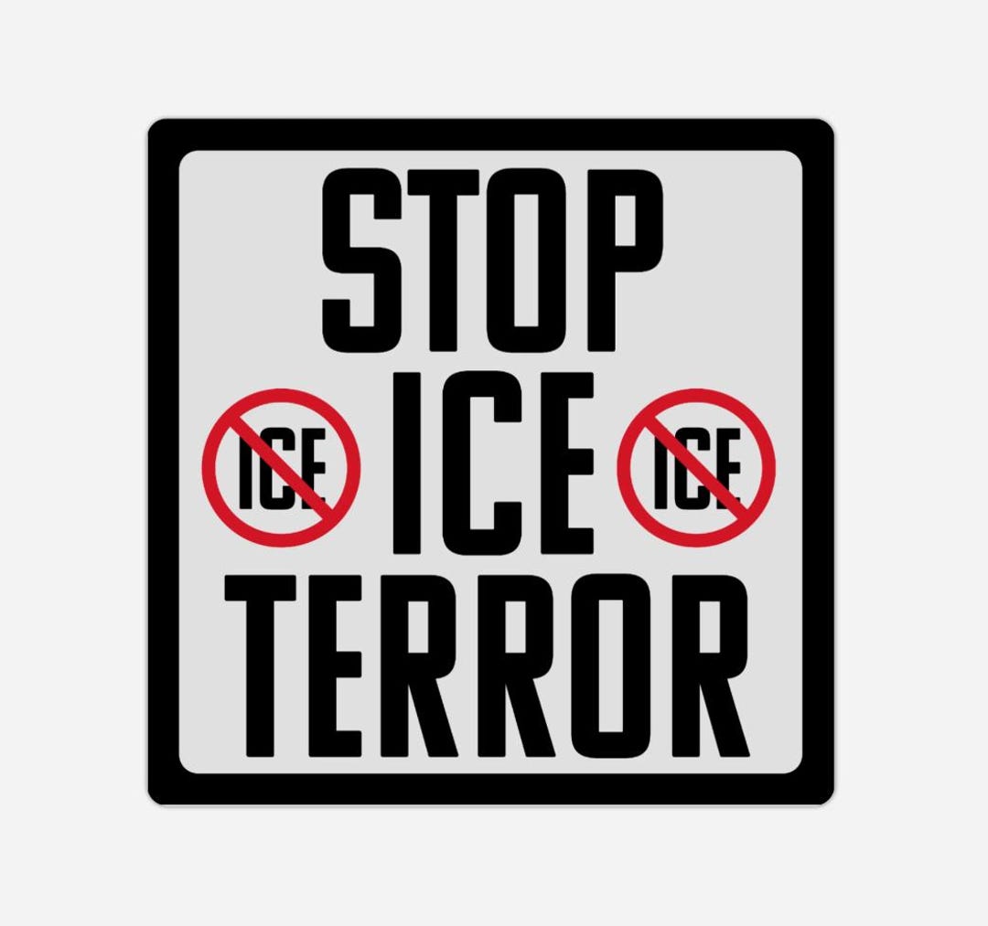 Stickers "stop ICE Terror" Anti ICE Plastic Stickers Bumper Decal ...