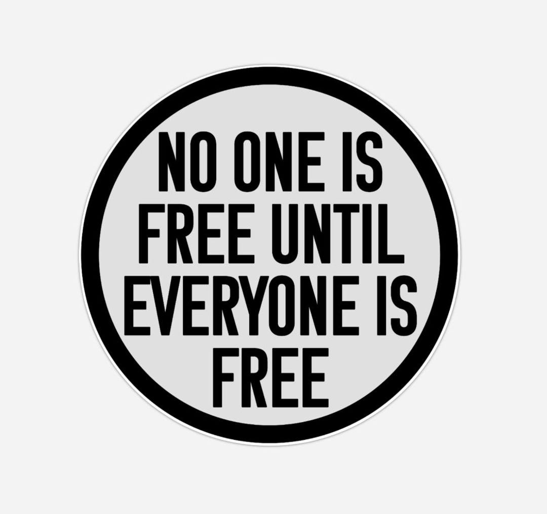 2-pack No One is Free Until Everyone is Free Car Fridge Door Magnet 3 ...