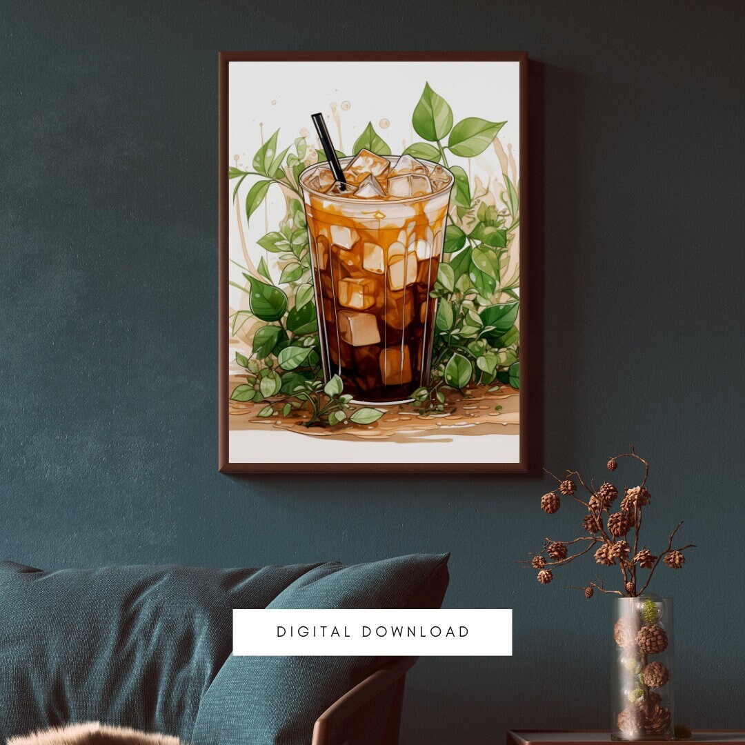 Iced Latte Wall Art| Coffee Shop Wall Art | Coffee Shop Decor - Etsy