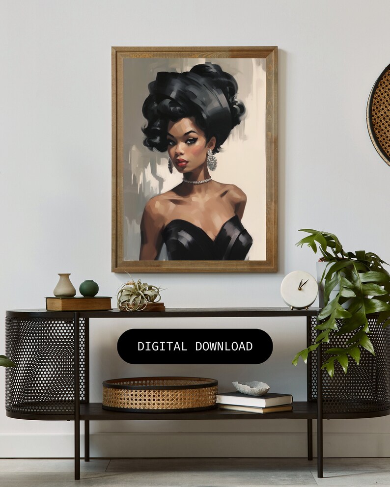 Brown Skinned Girl Wall Art Black Girl Luxury Print African American Painting Black Woman Wall ...