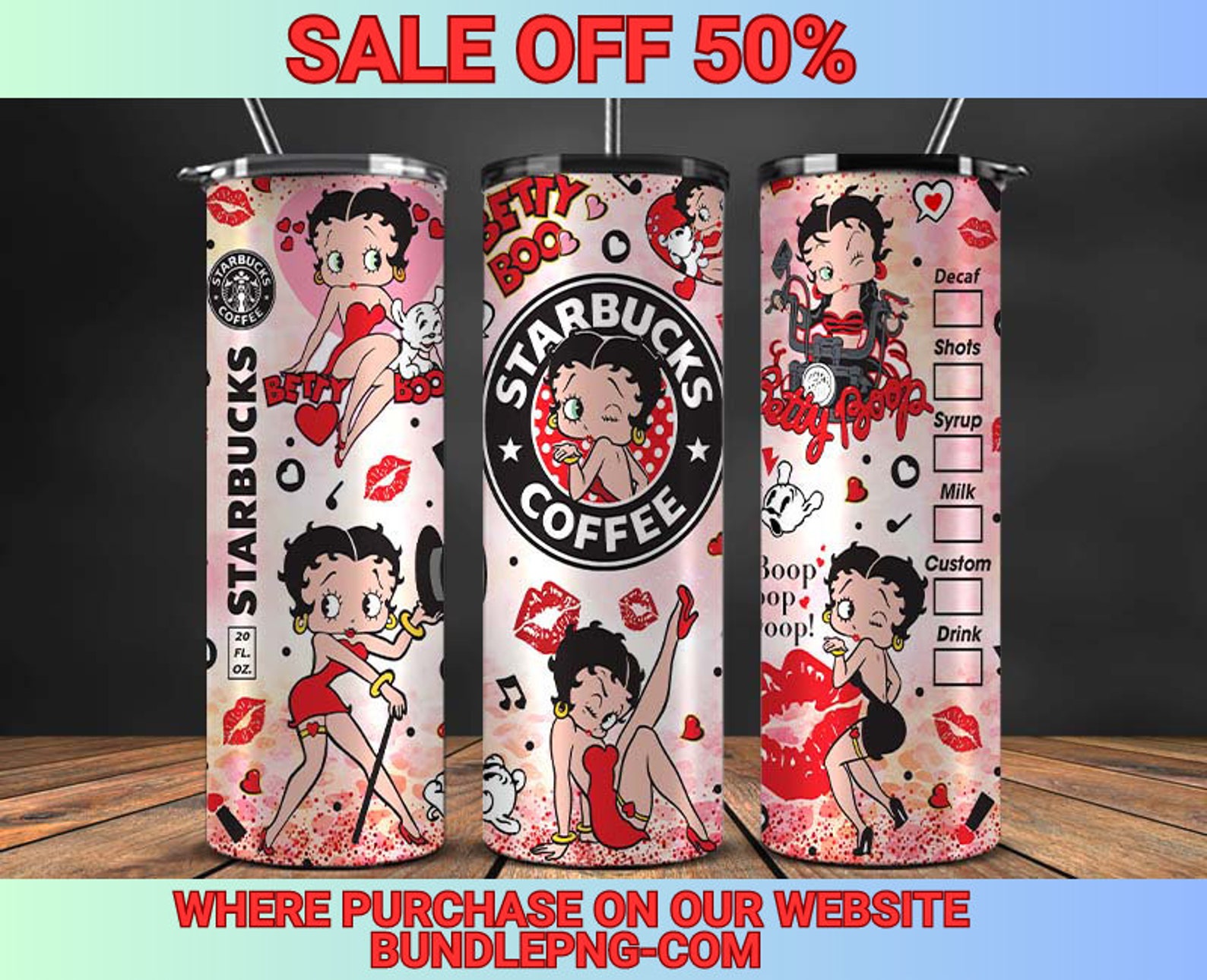 Betty Boop Skinny Tumbler Wrap Betty Boop Tumbler Wrap Betty Etsy