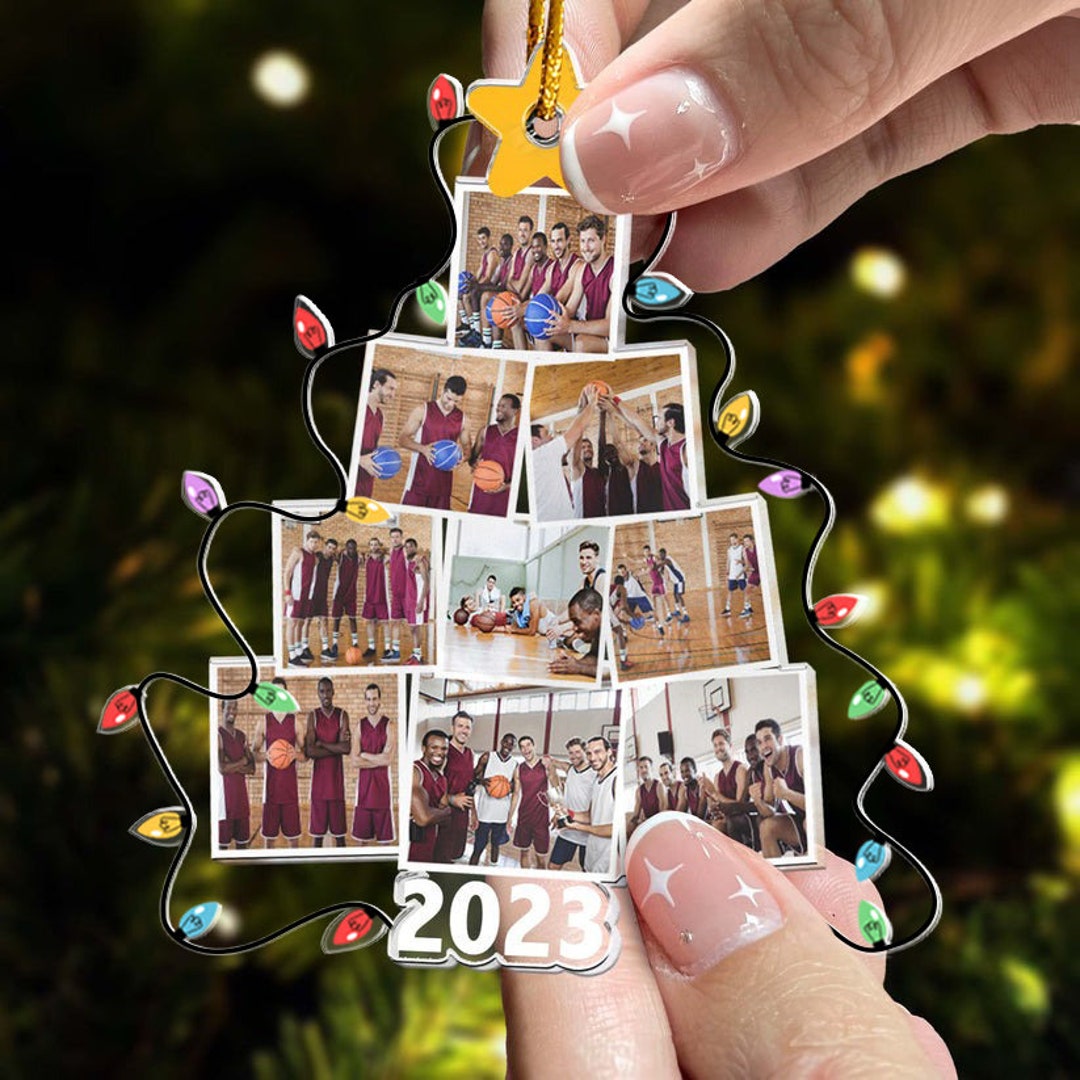 Photo Basketball Tree Christmas, Personalized Acrylic Photo Ornament ...
